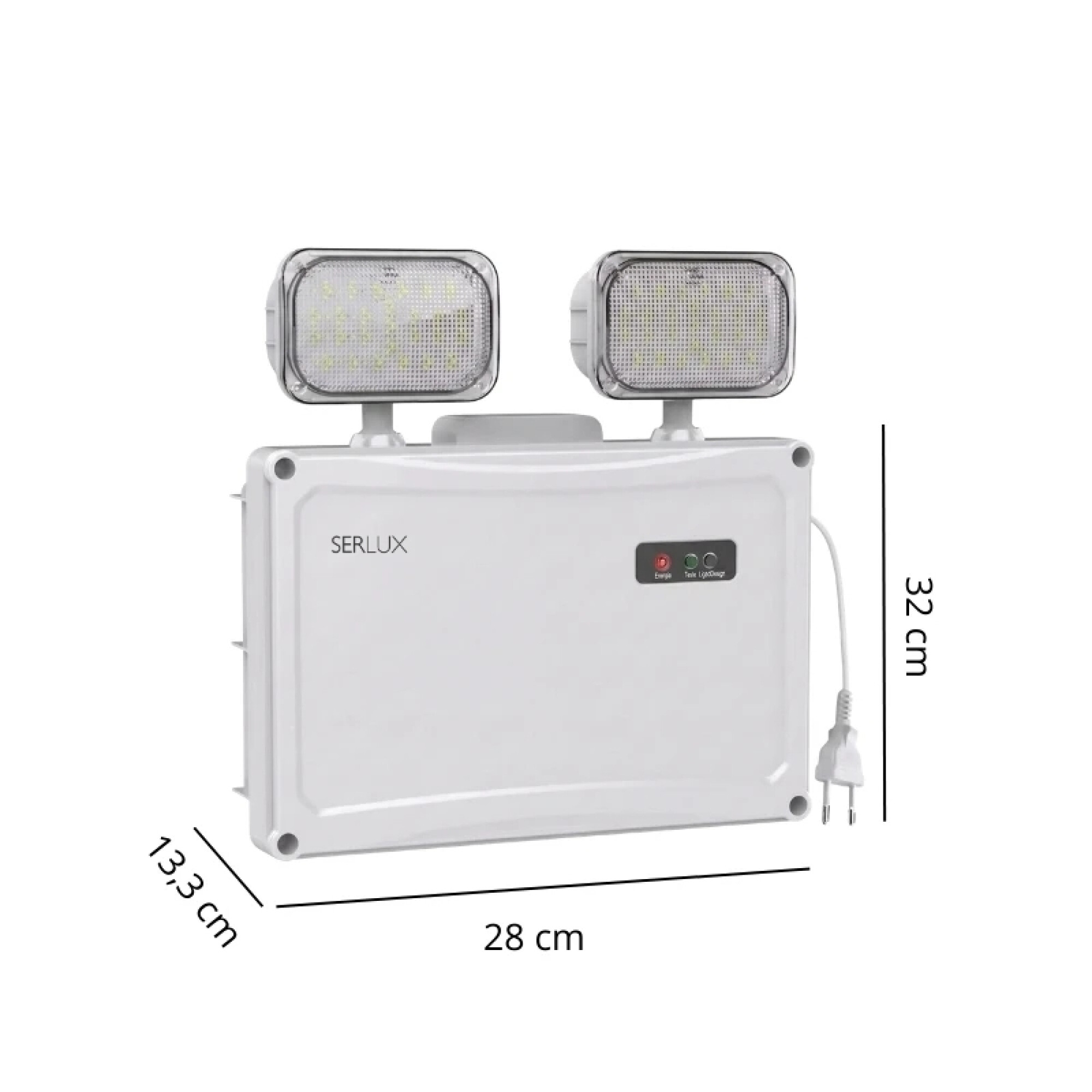 Luminaria De Emergencia De 2 Focos — Serlux