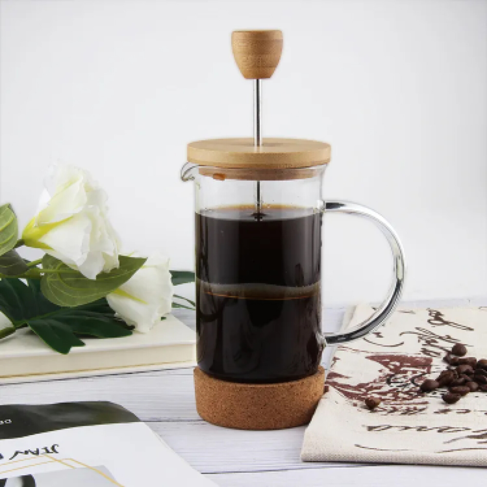 Cafetera Prensa Manual Embolo Base corcho 800 ML — Mis Petates