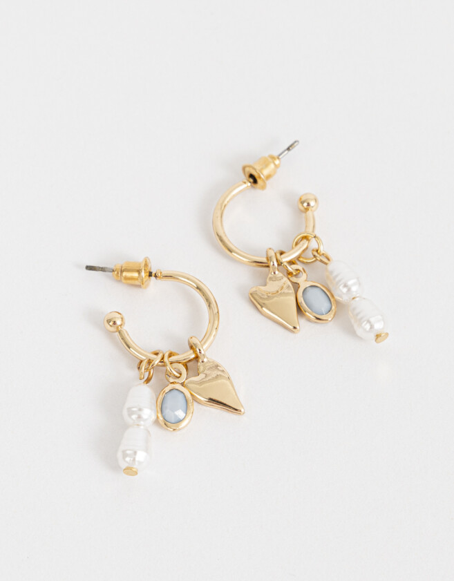 Aros Argolla Perlas & Corazón — Todomoda