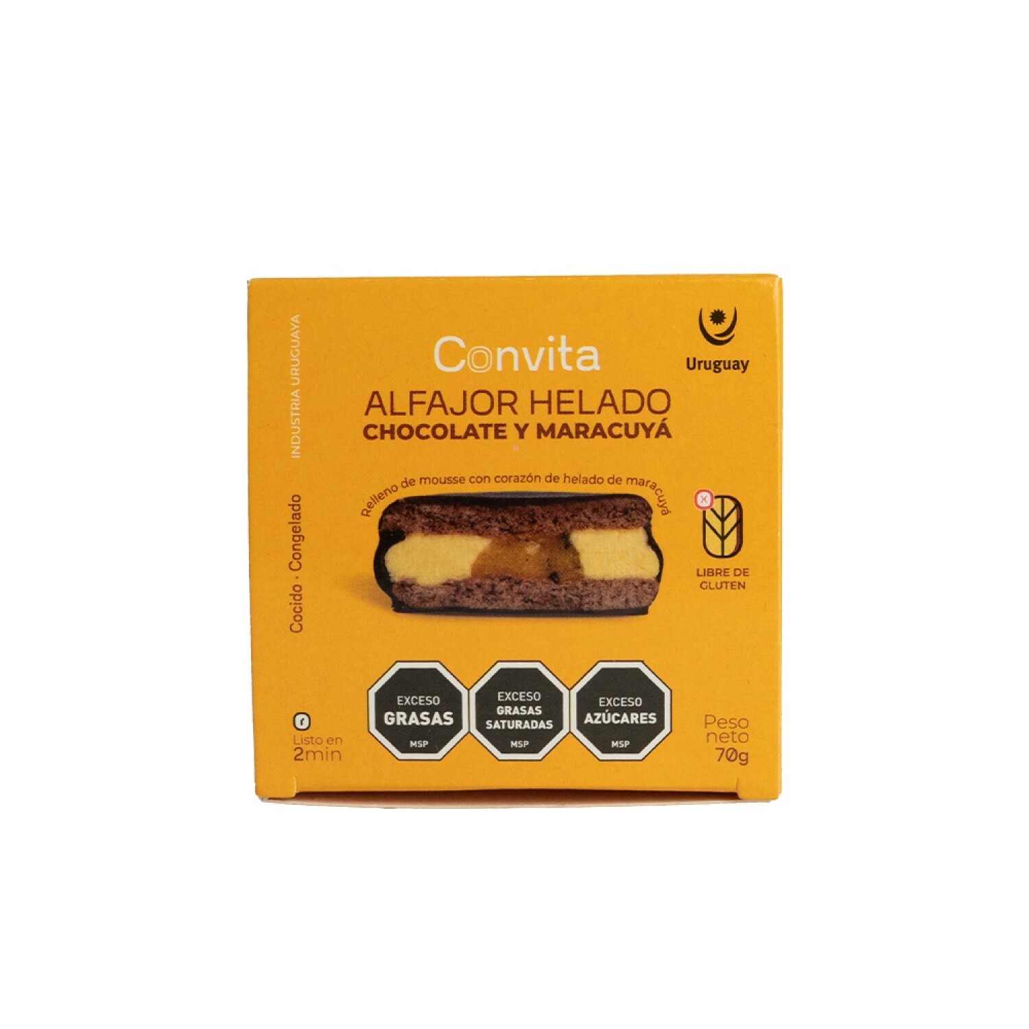 Alfajor helado chocolate y maracuya Convita — La Molienda