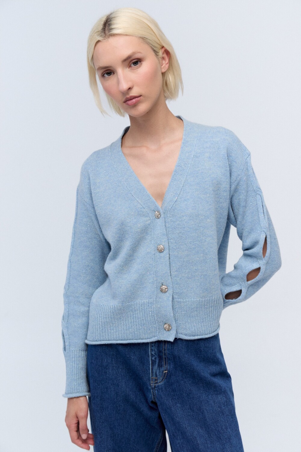 Cardigan Alana - Celeste — Saura