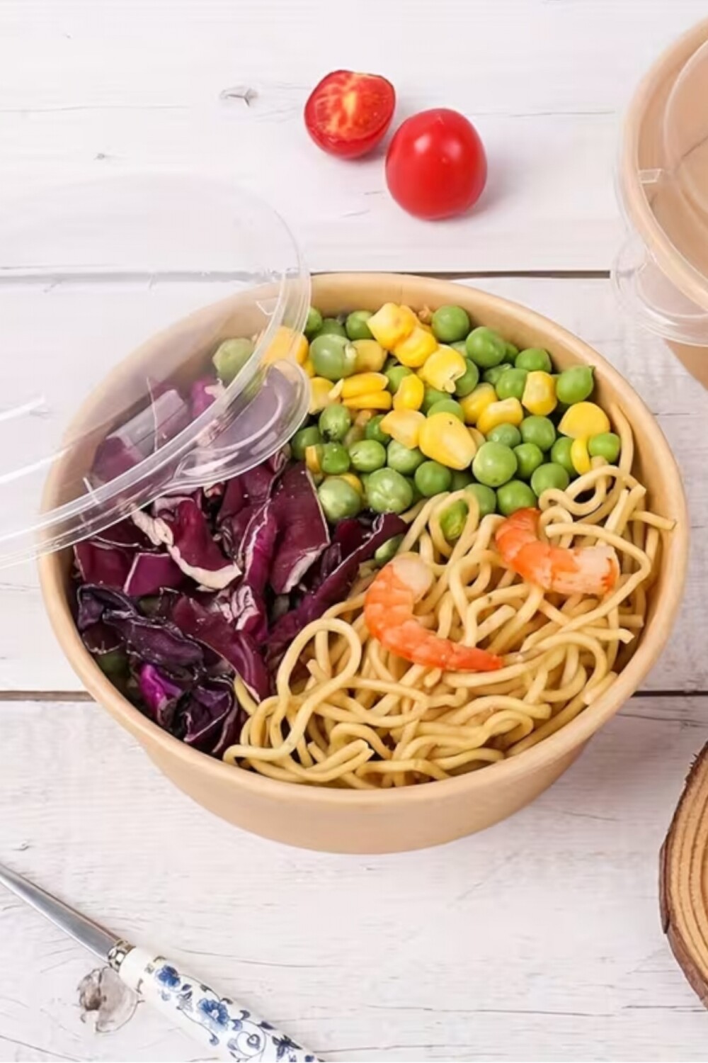 Bowl descartable 450 ml con tapa transparente — PaperPack