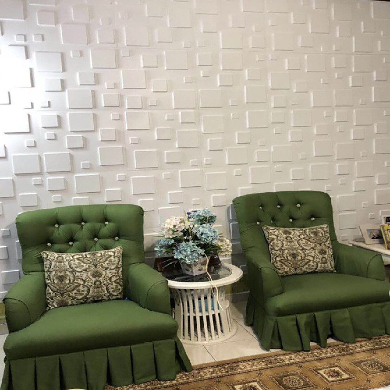 Panel Decorativo En Pvc 3d Para Pared Modelo D071 50x50 Cm Blanco Mate ...