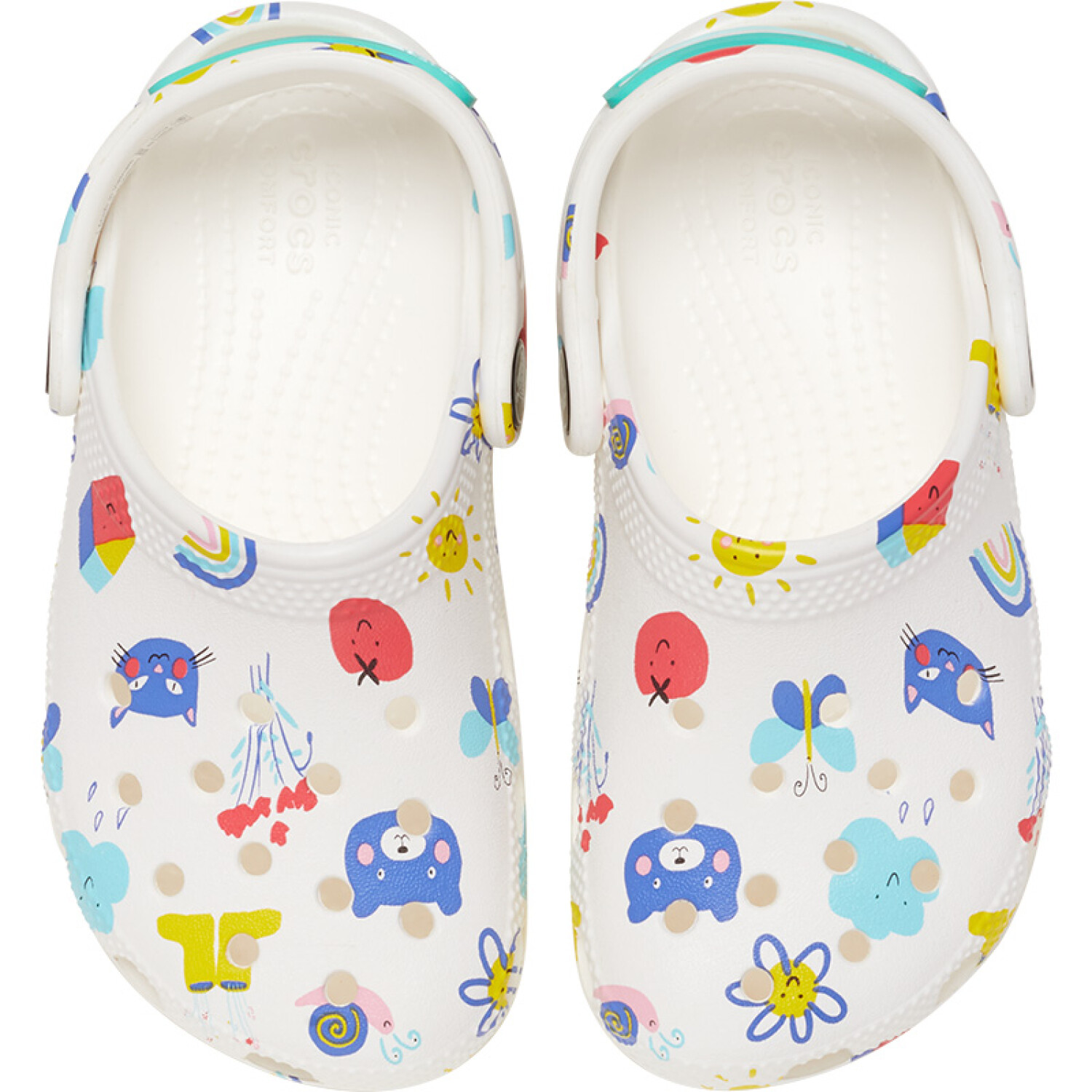 Crocs Classic Toddler Doodle Print Clog - Blanco — Crocs