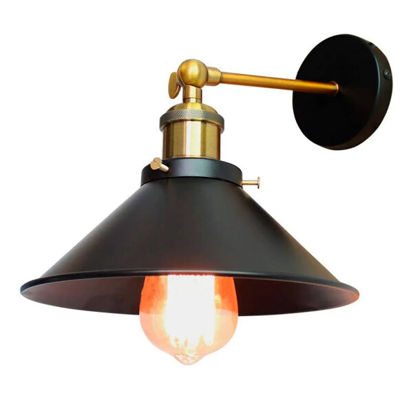 Porta Lampara Aplique Pared Techo Ajustable Vintage - Color Negro — Atrix