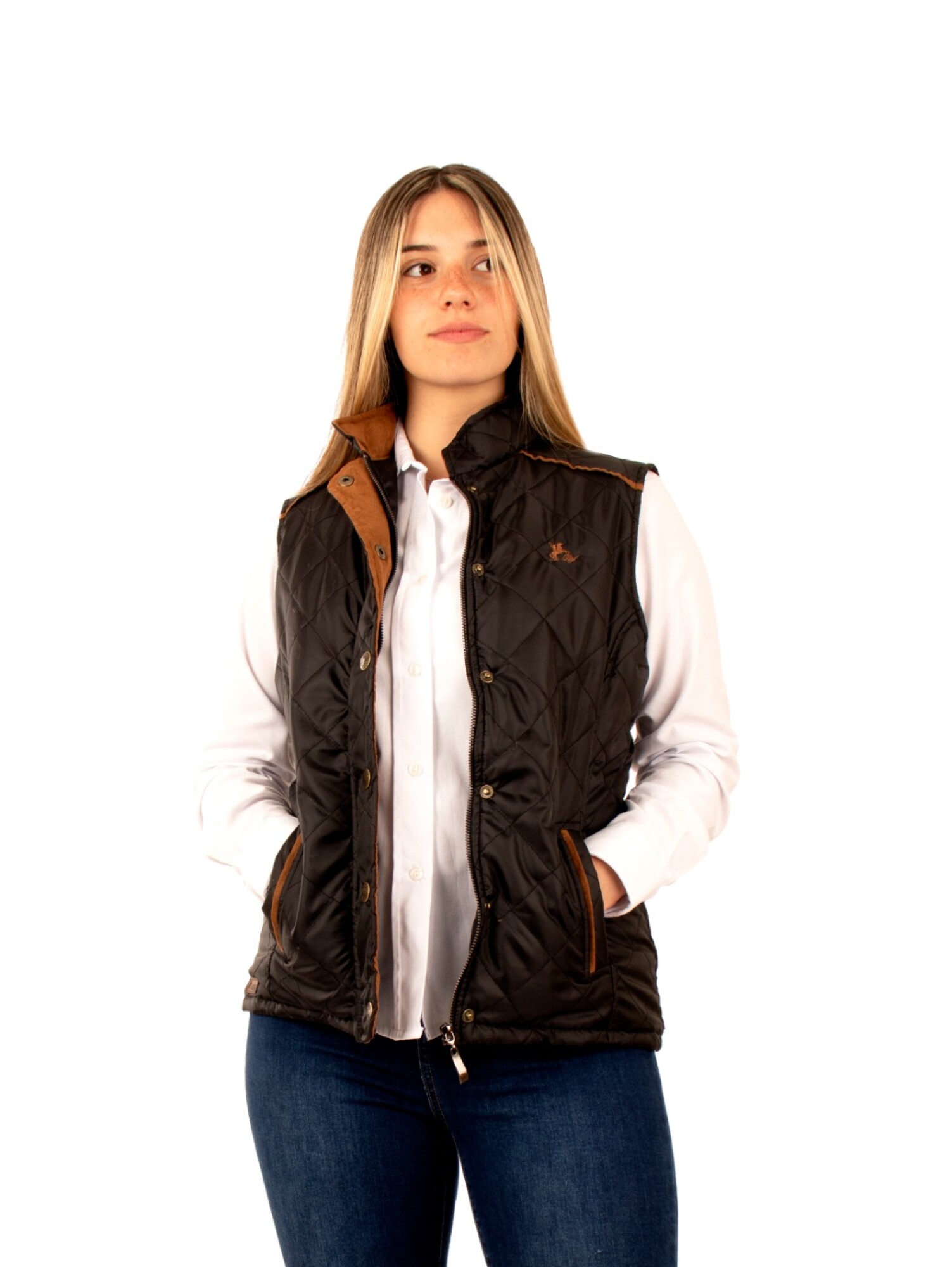 Chaleco capitoneado Dama Liviano - Negro — Bagual