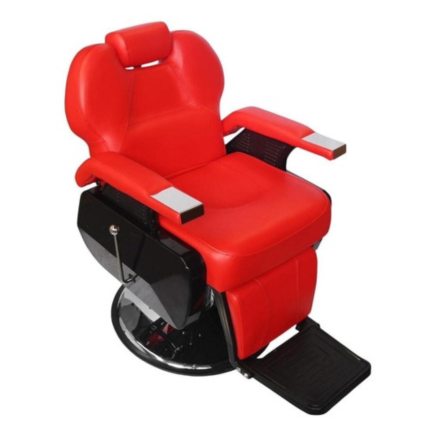 Sillon de Peluqueria Barberia Hidraulico Reclinable Ecocuero - Rojo — Electroventas