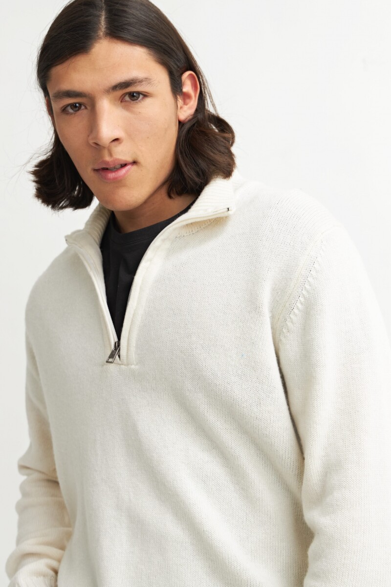 Sweater con cierre frontal - Crudo — Otherside