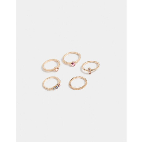Set De Anillos Con Strass - Dorado — Tienda Soy Santander