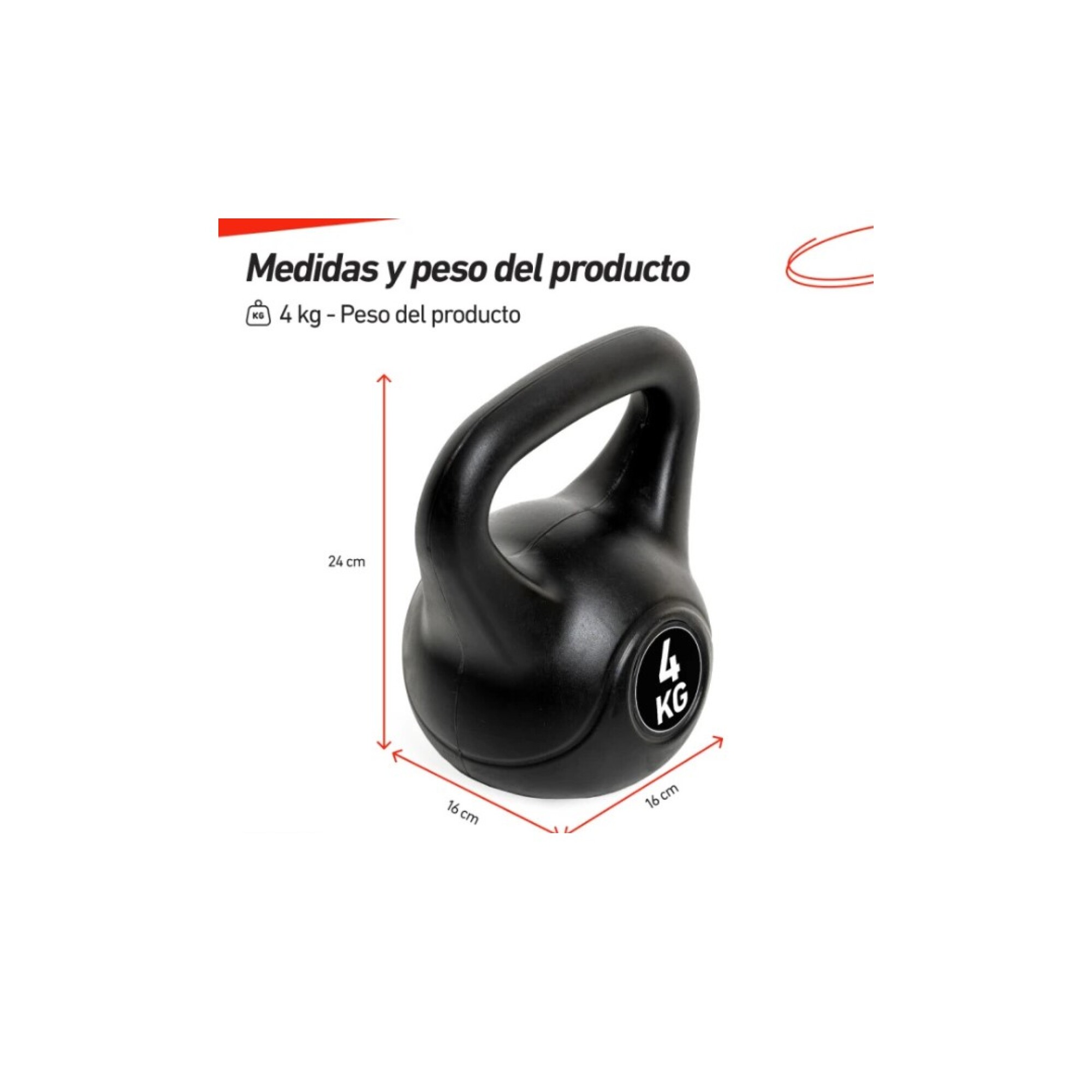 PESA RUSA RECUBIERTA PVC 4KG - NEGRO — Todolandia