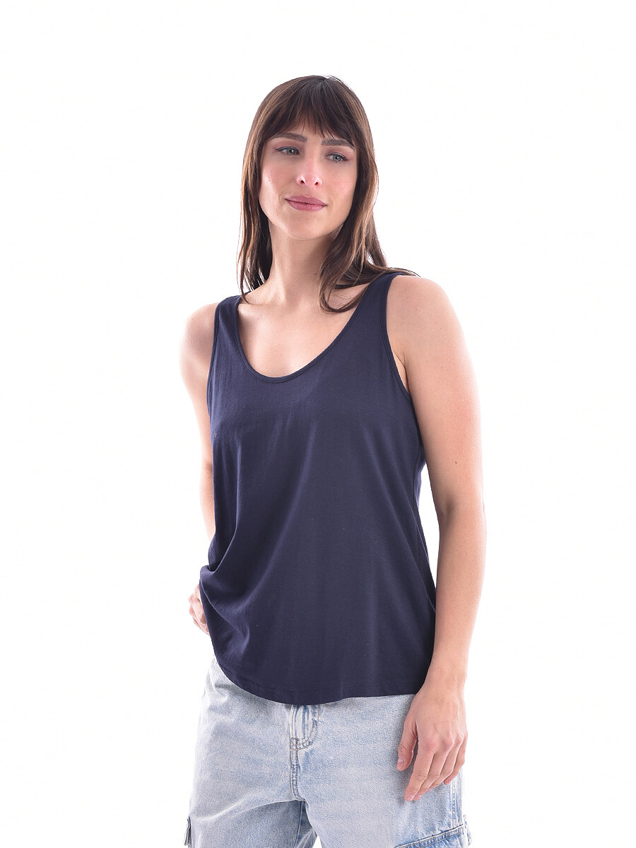 MUSCULOSA BÁSICA LAURA - AZUL OSCURO — Guapa - Paprika
