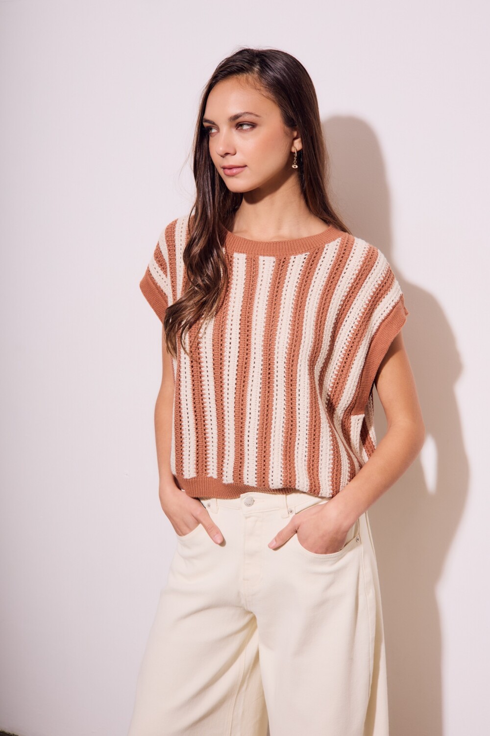 Chaleco Rayado - Mocha — Lemon