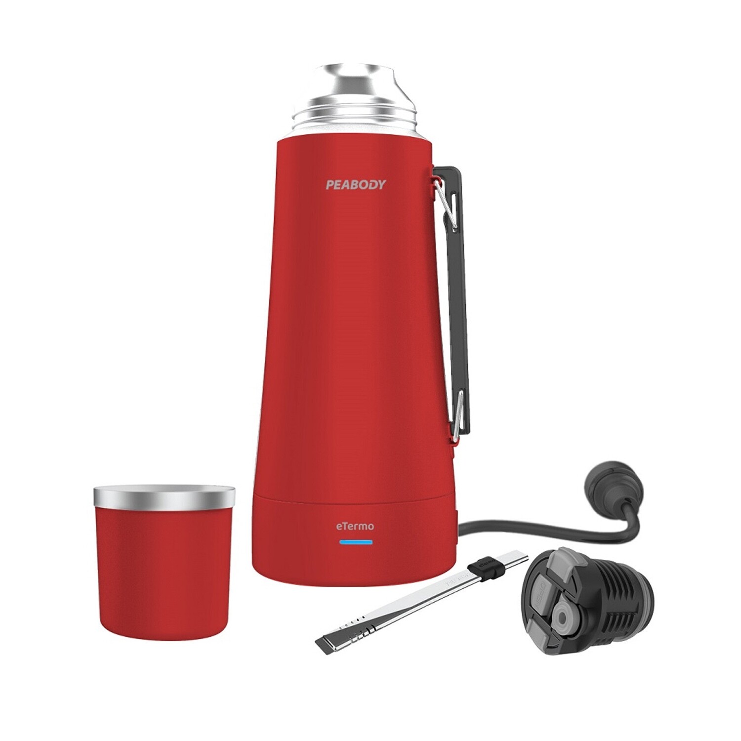 Termo eléctrico Peabody E-Termo 1L 700W con mate y bombilla - Rojo ...