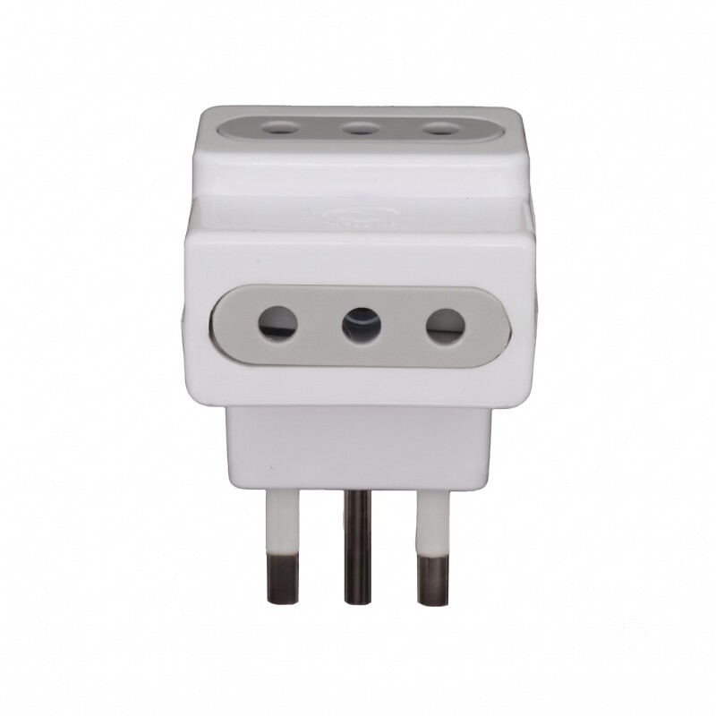 Adaptador Triple 3 Tomas 2P+T 10A Blanco — Serlux