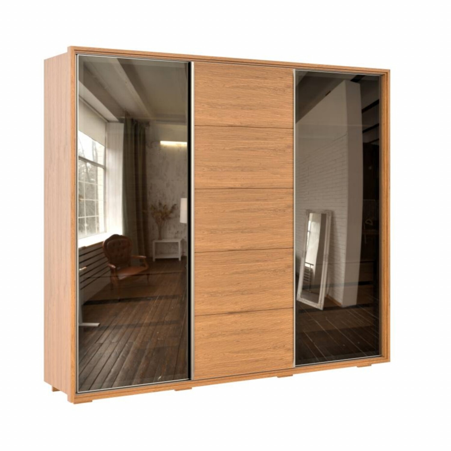 Ropero puertas corredizas Reflecta 2.7 - Concepto - Marrón — Rustico Hogar