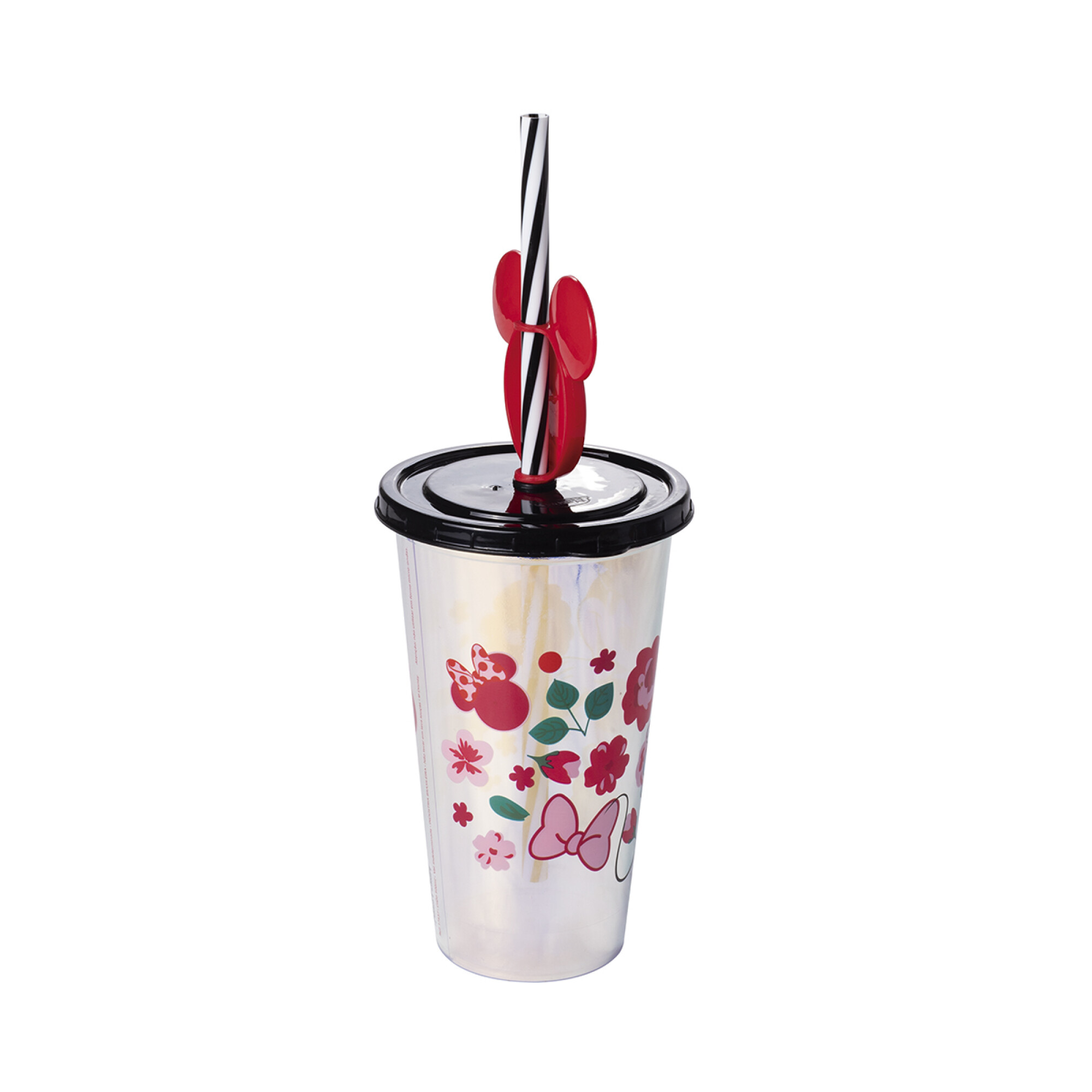 Vaso Plástico Milk Shake con Pin y Pajita Minnie 500 ml - ROJO — Cartoons