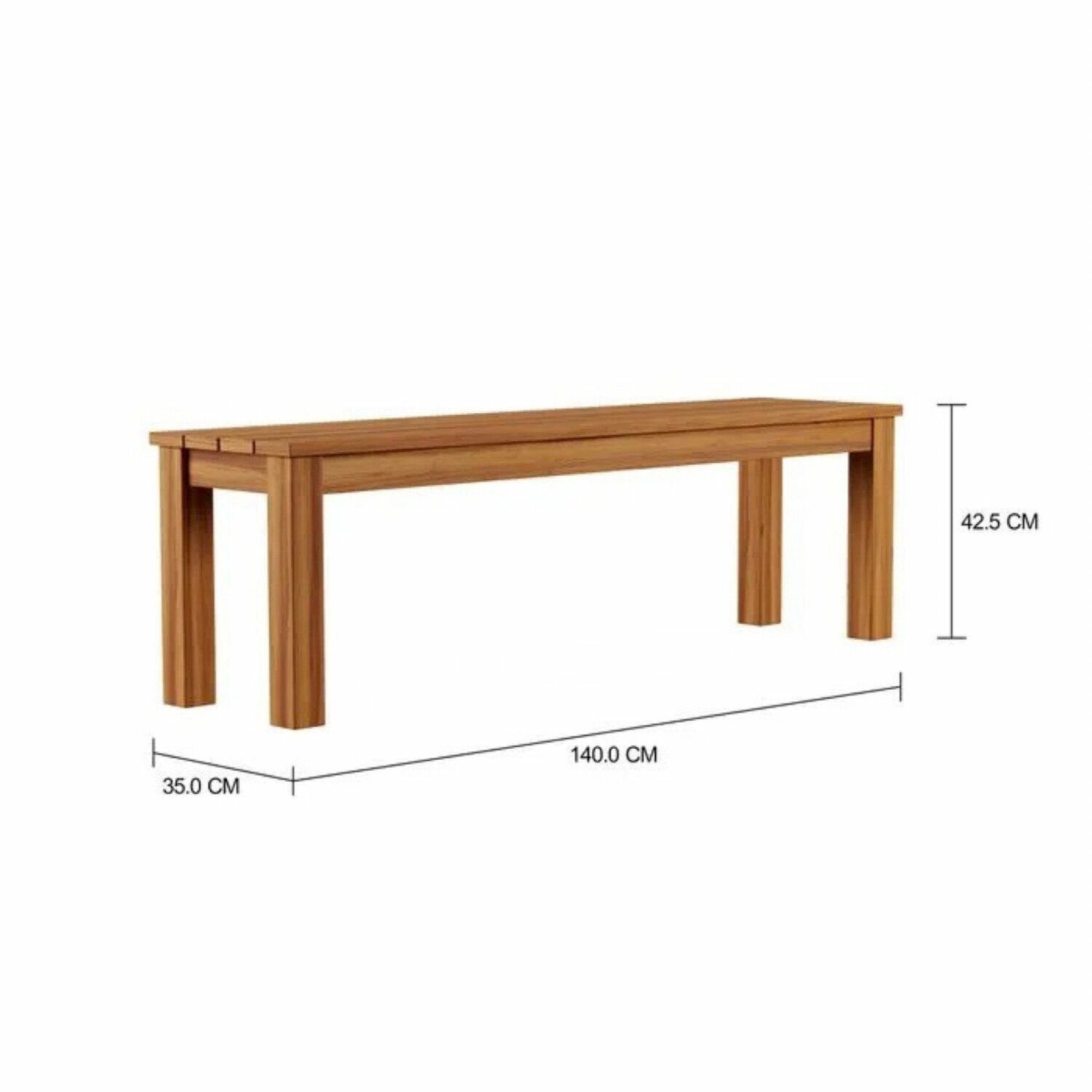 Banco en Madera Teca - Caraíva — Rustico Hogar