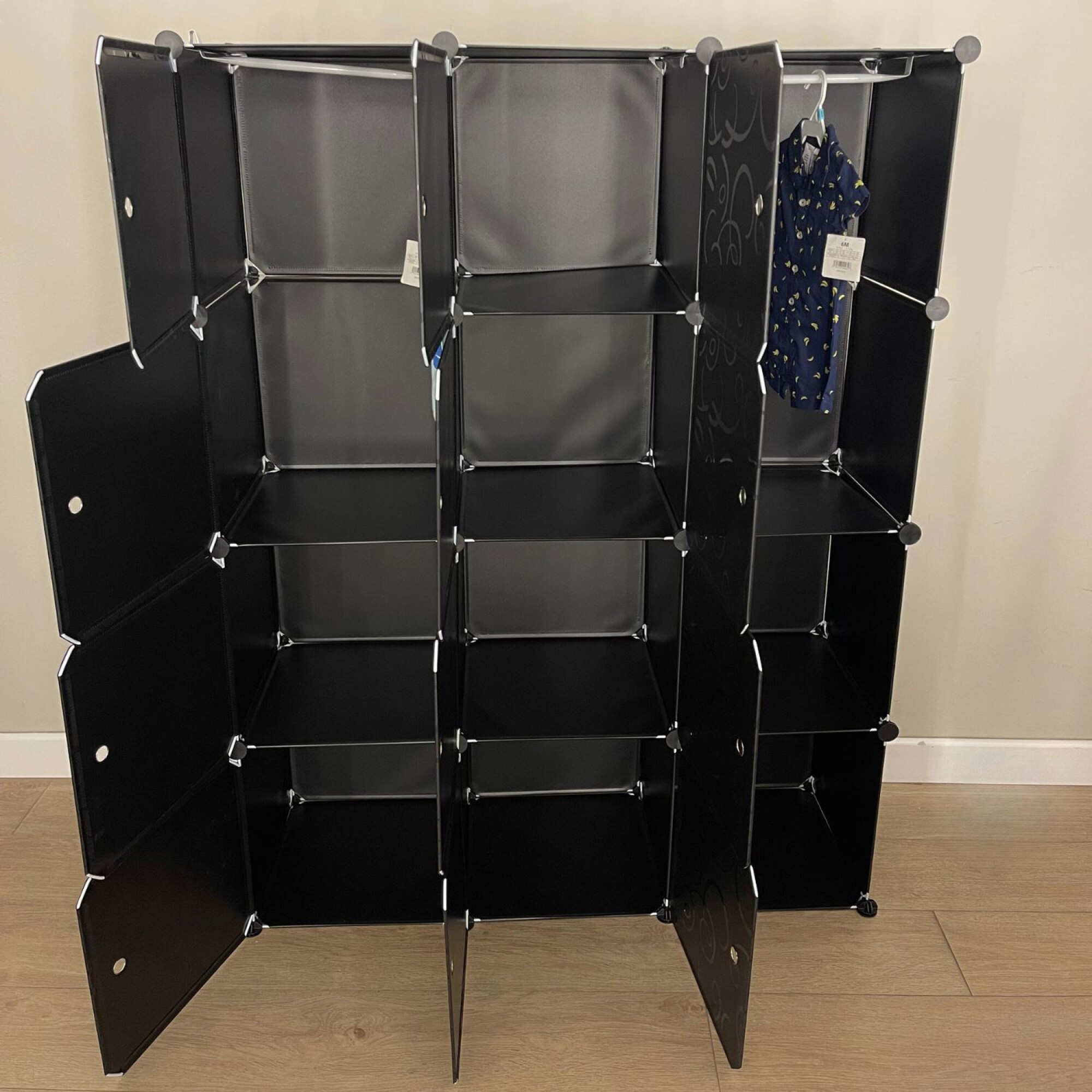 Armario Plástico Lumax 12 Puertas Desmontable Portátil - Negro — Electroventas