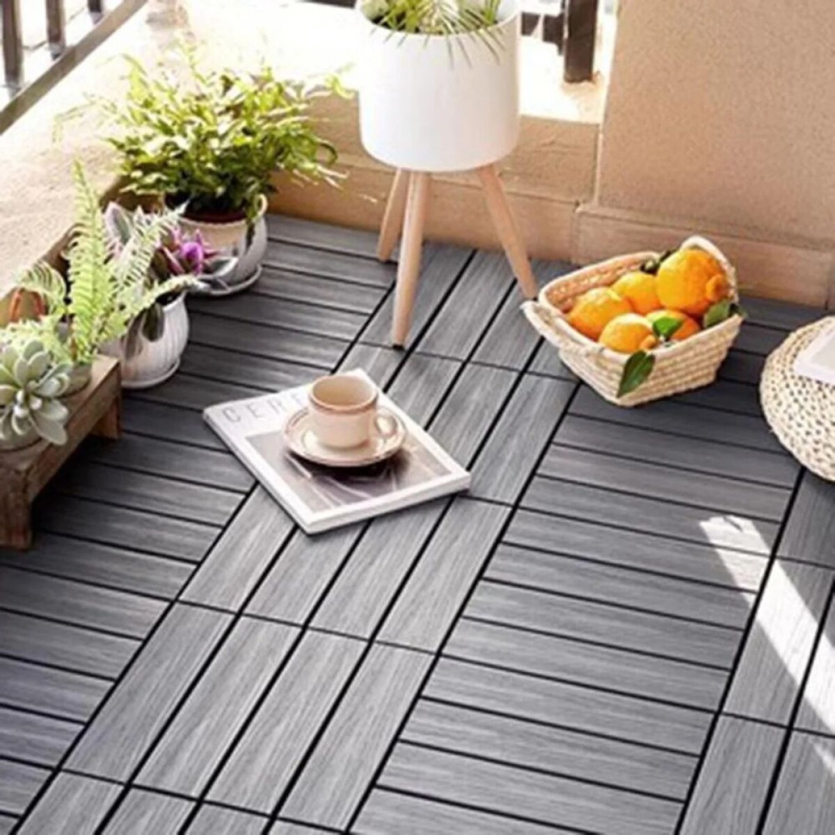 Deck Simil Madera Para Exterior en WPC Silver Grey Maderado — Prodeco