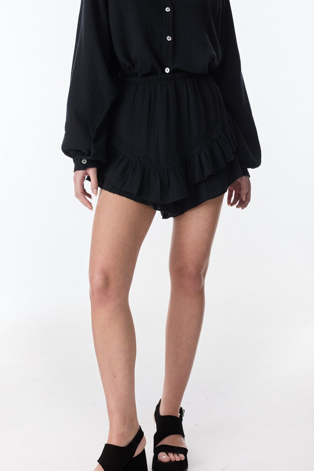 Short/Pollera Kai - Negro — PetraStore