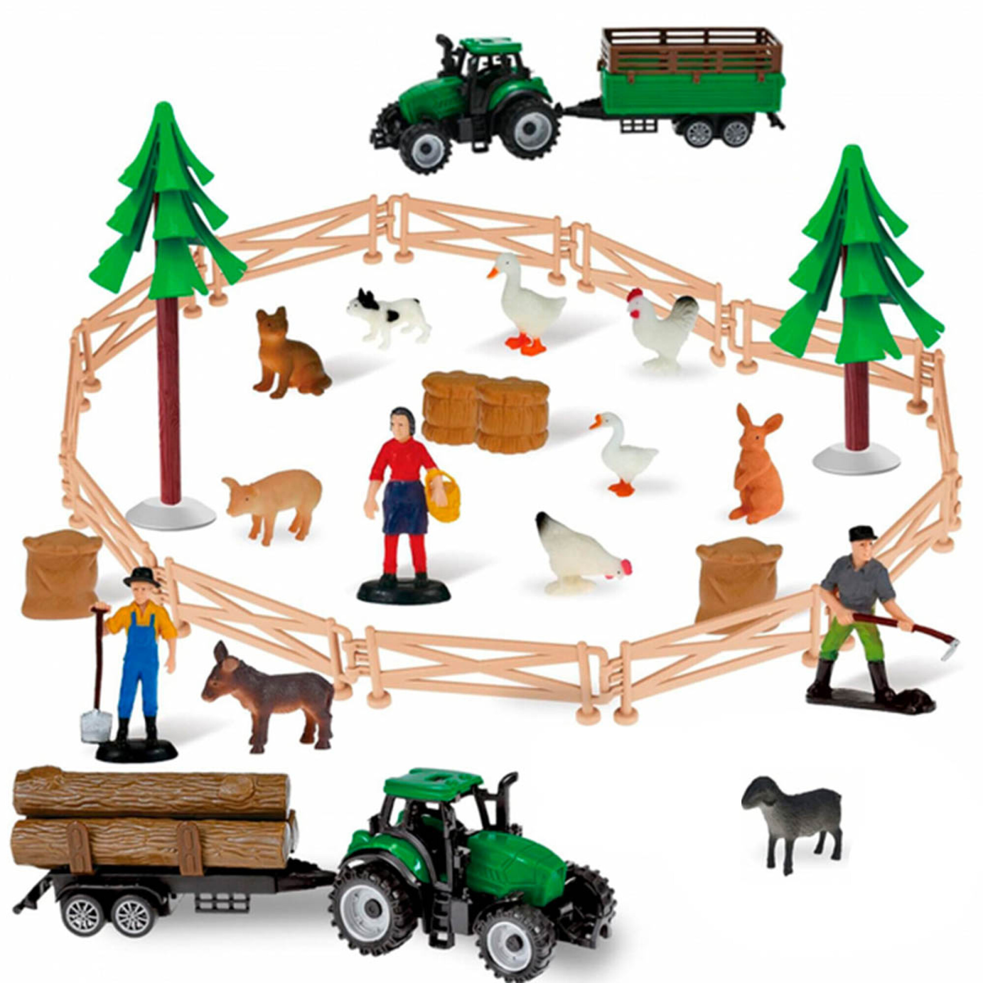 Set Granja Completa 94pcs Animales Tractor Juguete — El Rey del ...