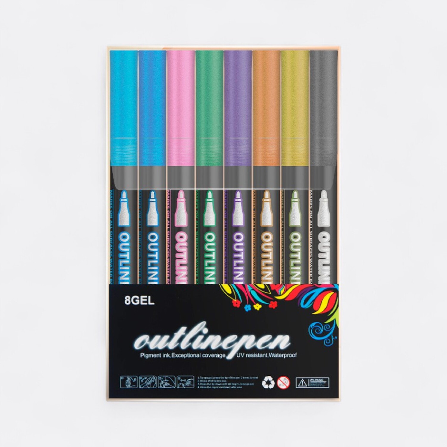 Set De Marcadores Metalizados x8 — Que Regalo