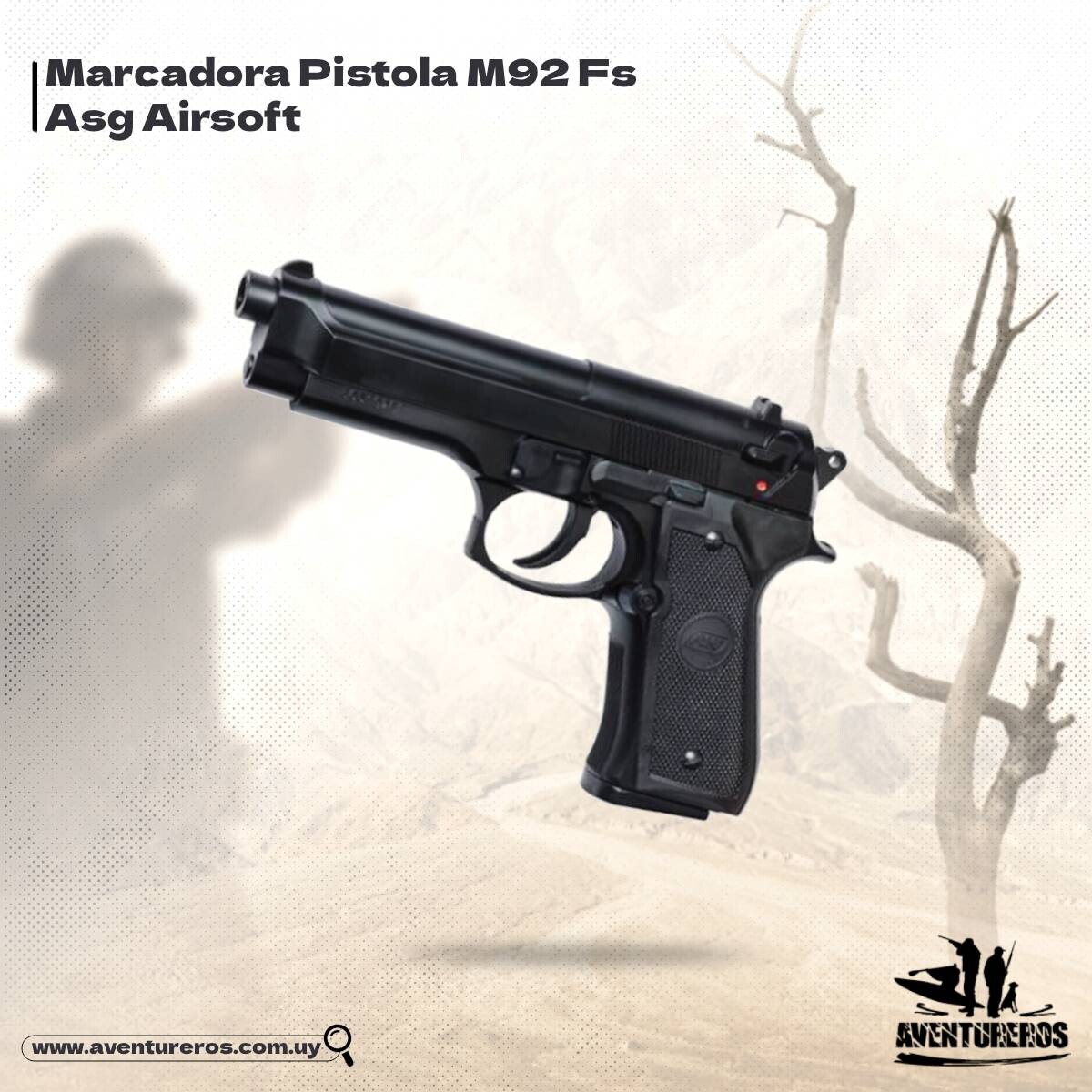 Marcadora Pistola M92FS A Resorte - ASG — Aventureros