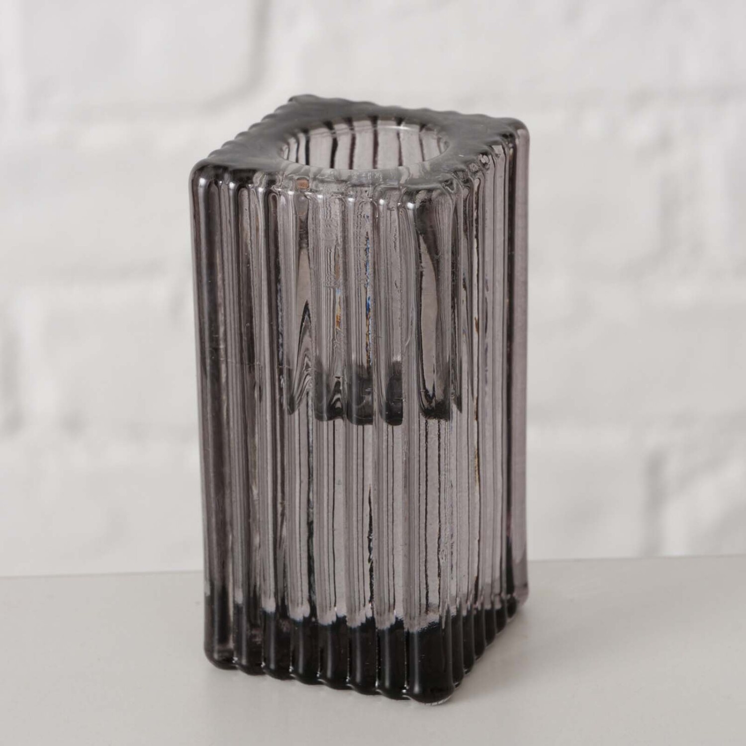 Portavelas Nira Vidrio Gris 2051281 — Divino