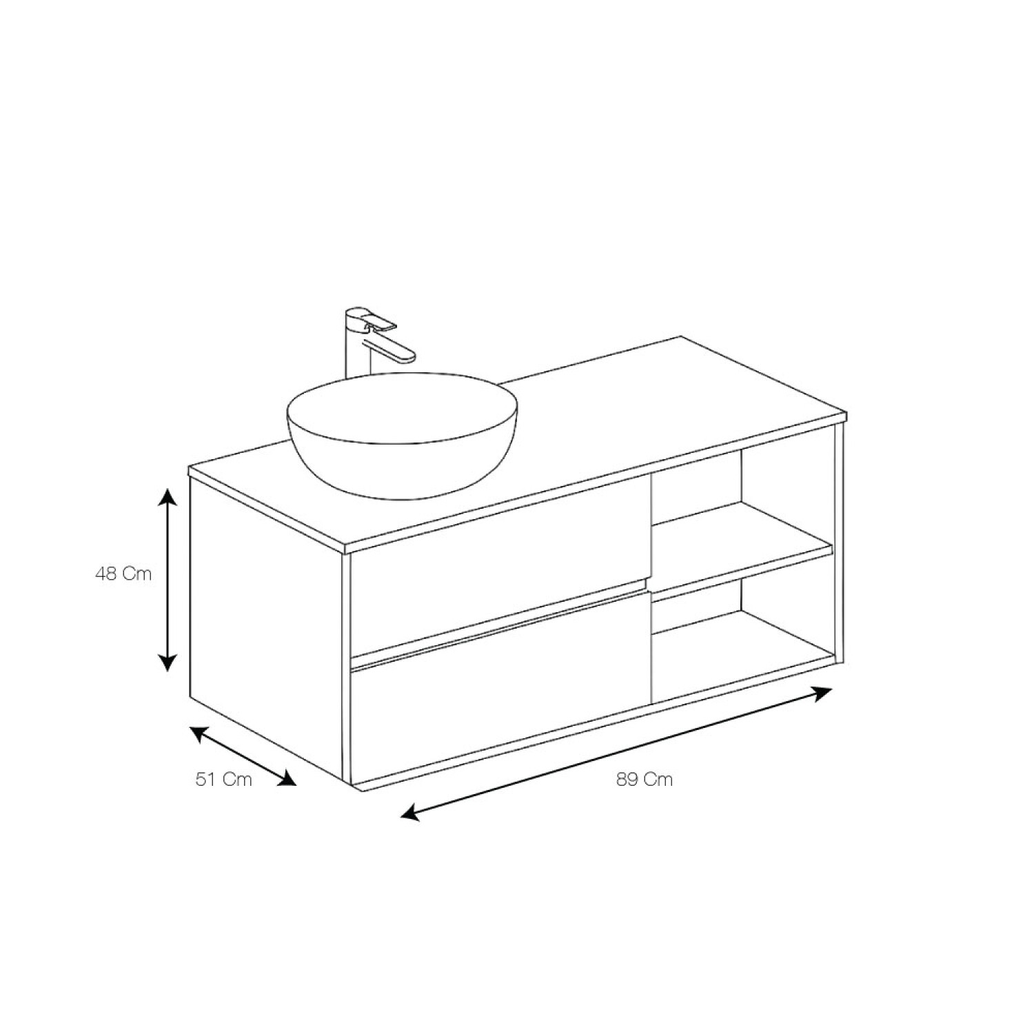 Mueble Cedears 90 — Bagno & Company