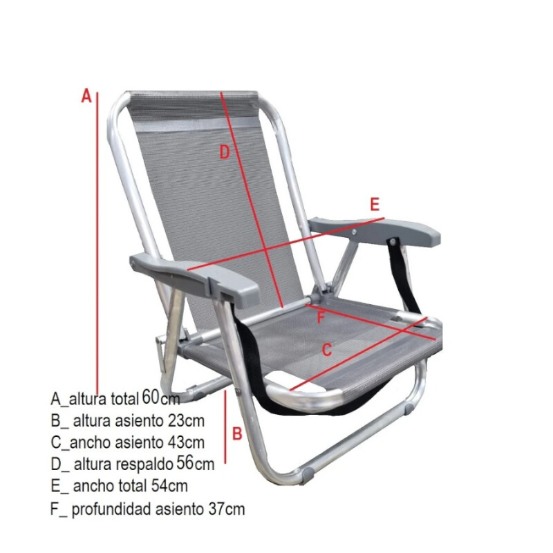 Silla Baja Playa Buzios Aluminio - Azul — AdelEste