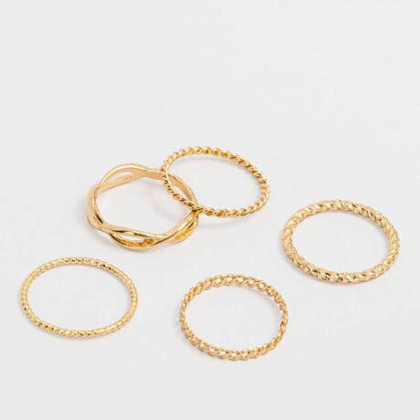 Set De Anillos De Metal - Dorado — Tienda Soy Santander