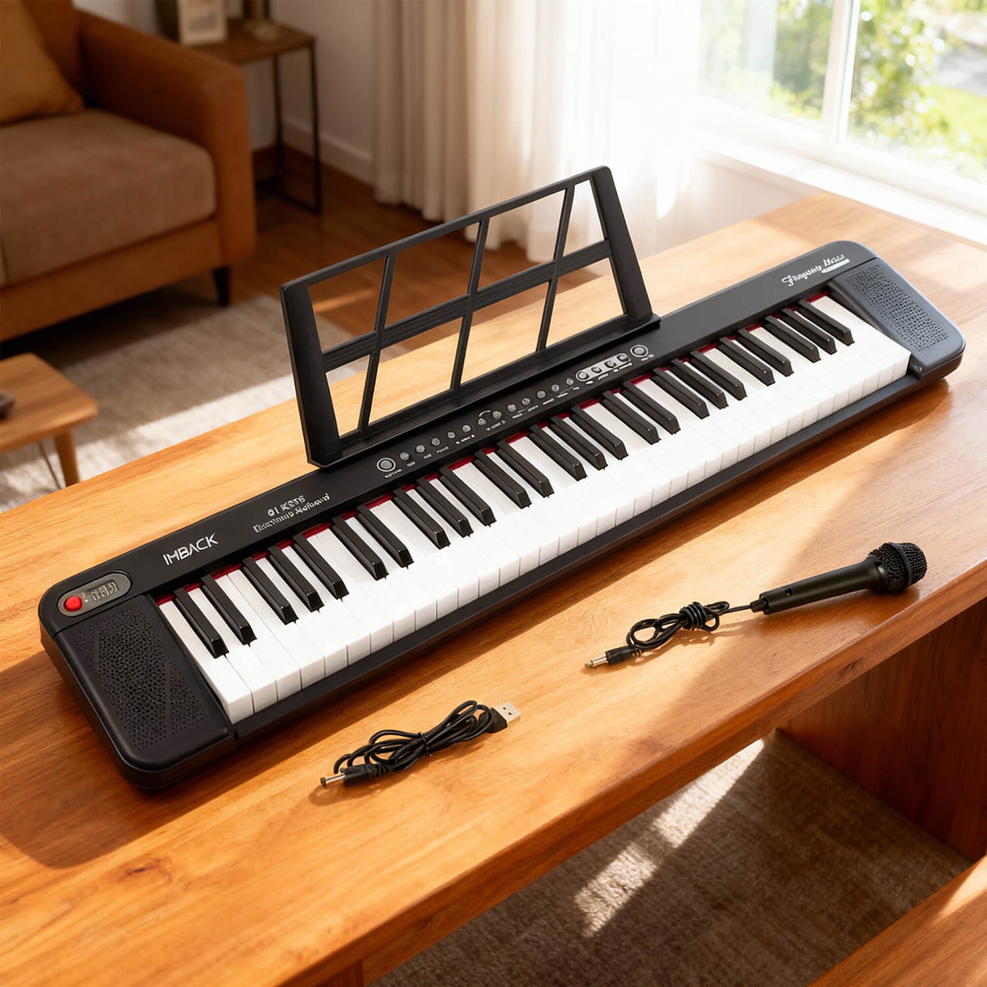 Organo Musical Teclado Piano Instrumento 61 Teclas Micrófono 200 Tonos ...