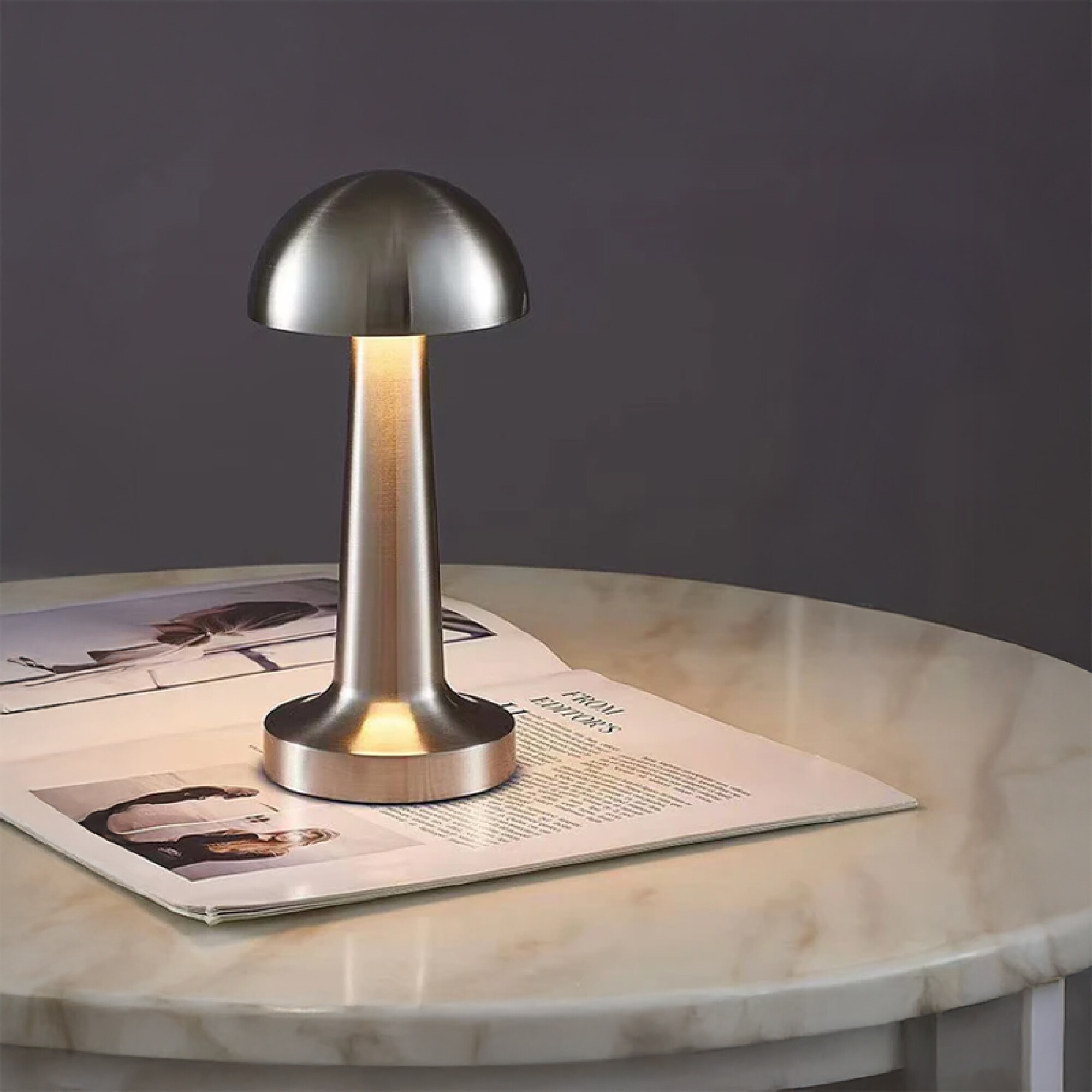 Lámpara de mesa hongo inalámbrica 2W plat. USB-C - IX5020 — Fivisa