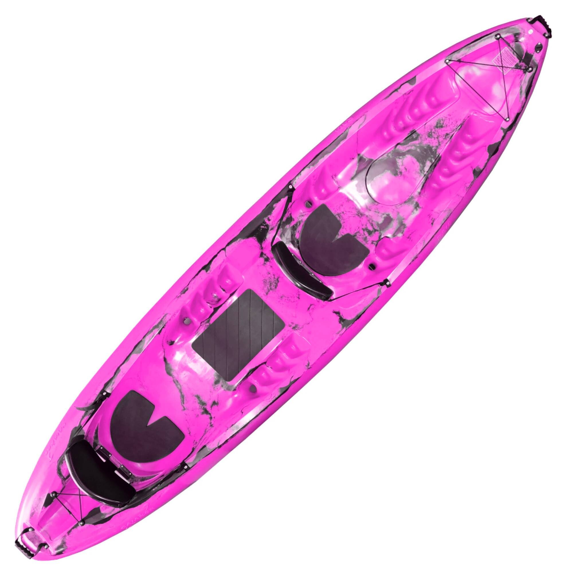 Kayak Raia triplo 2 adultos + 1 niño - Caiaker - Rosa neon — Aventureros