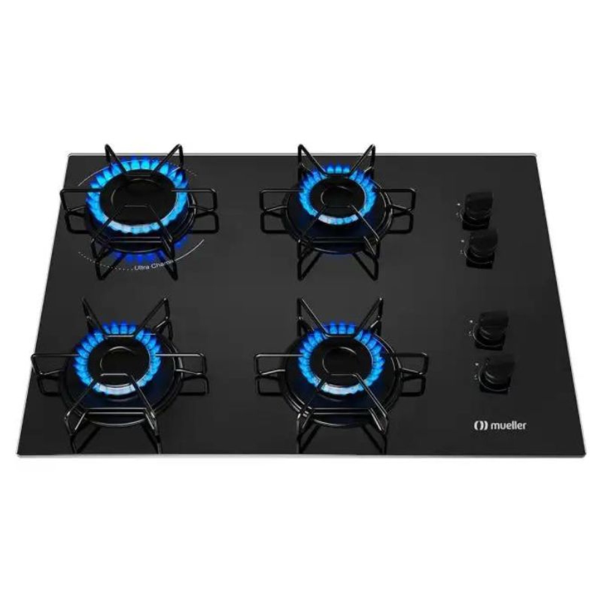 ANAFE VIDRIO TEMPLADO MUELLER 4 H A GAS — Barraca 5 Esquinas