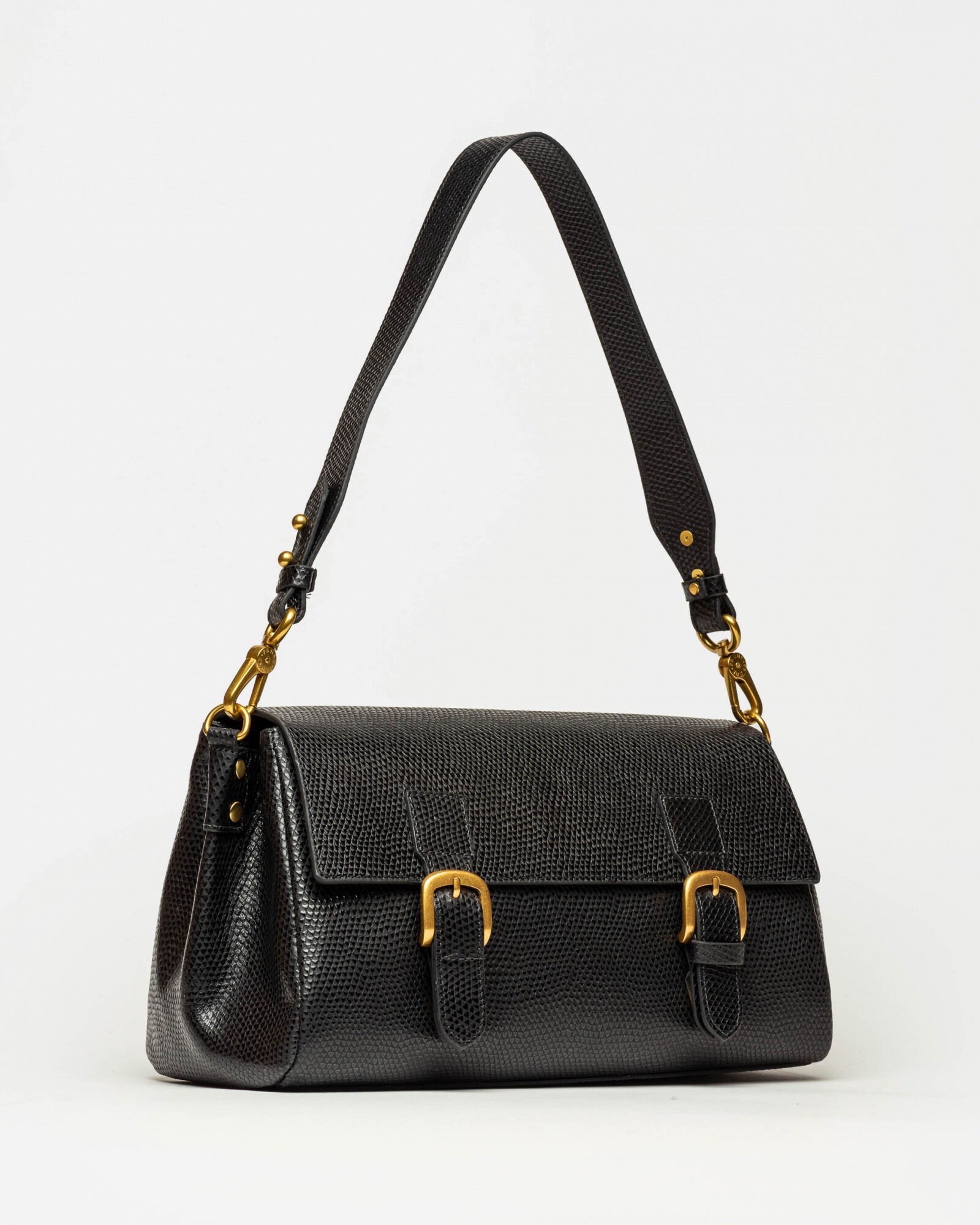 Hombro Elise Snake Bitono - Negro — Prüne