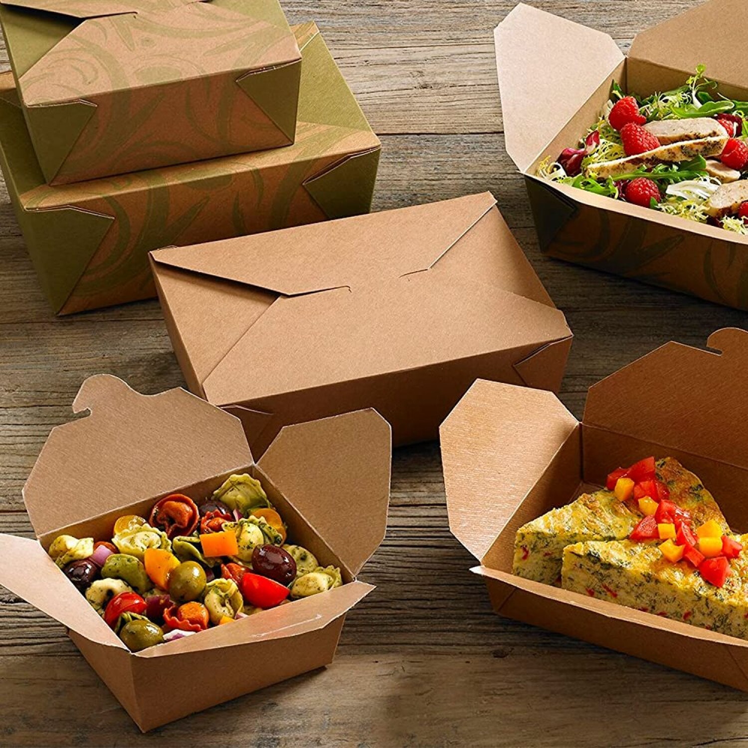 Envase de cartón kraft, caja rectangular 215 x 160 x 50 mm - 50 u ...