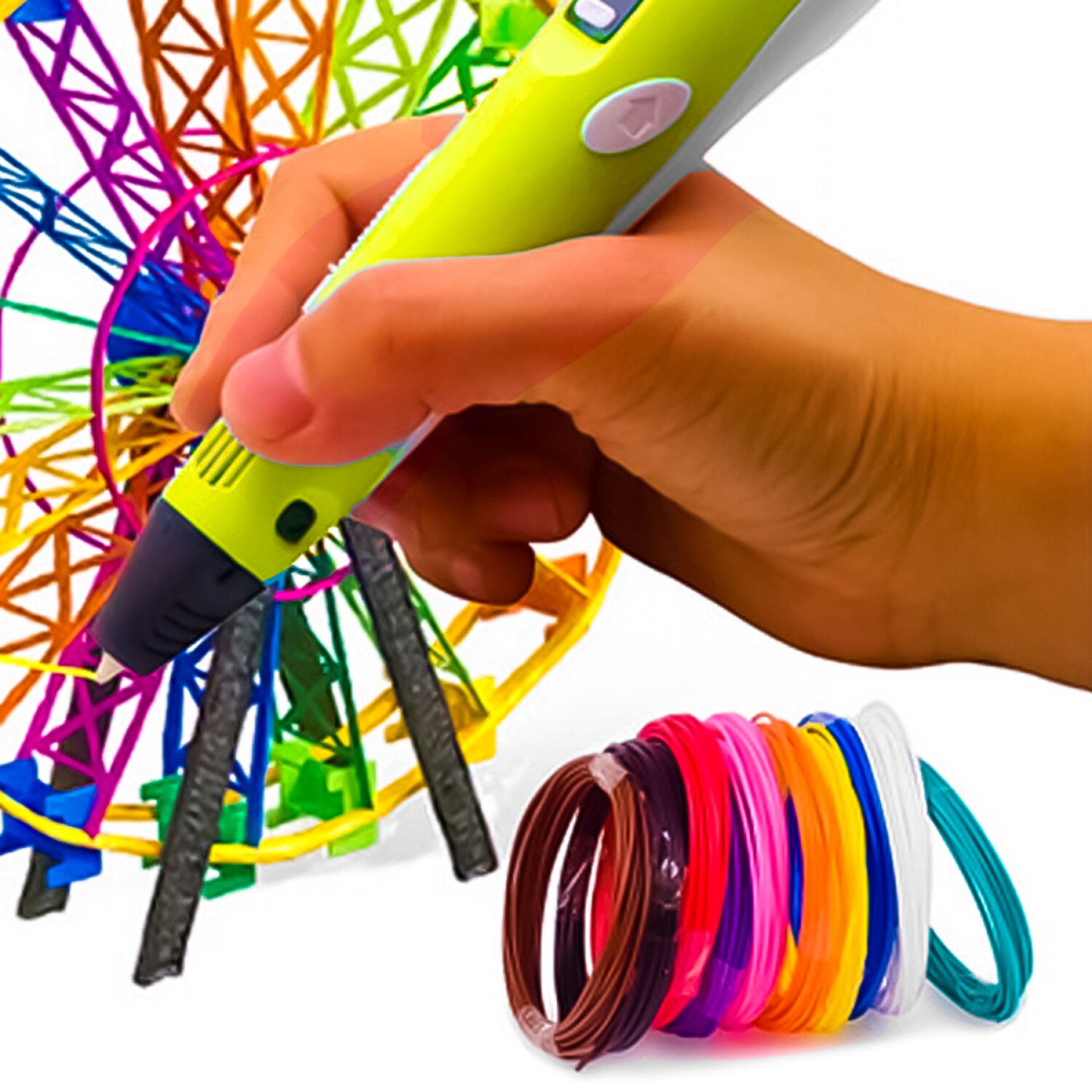 Lápiz Impresora 3d + 20 Filamentos Marcador Lapicera - Amarillo — El Rey del entretenimiento