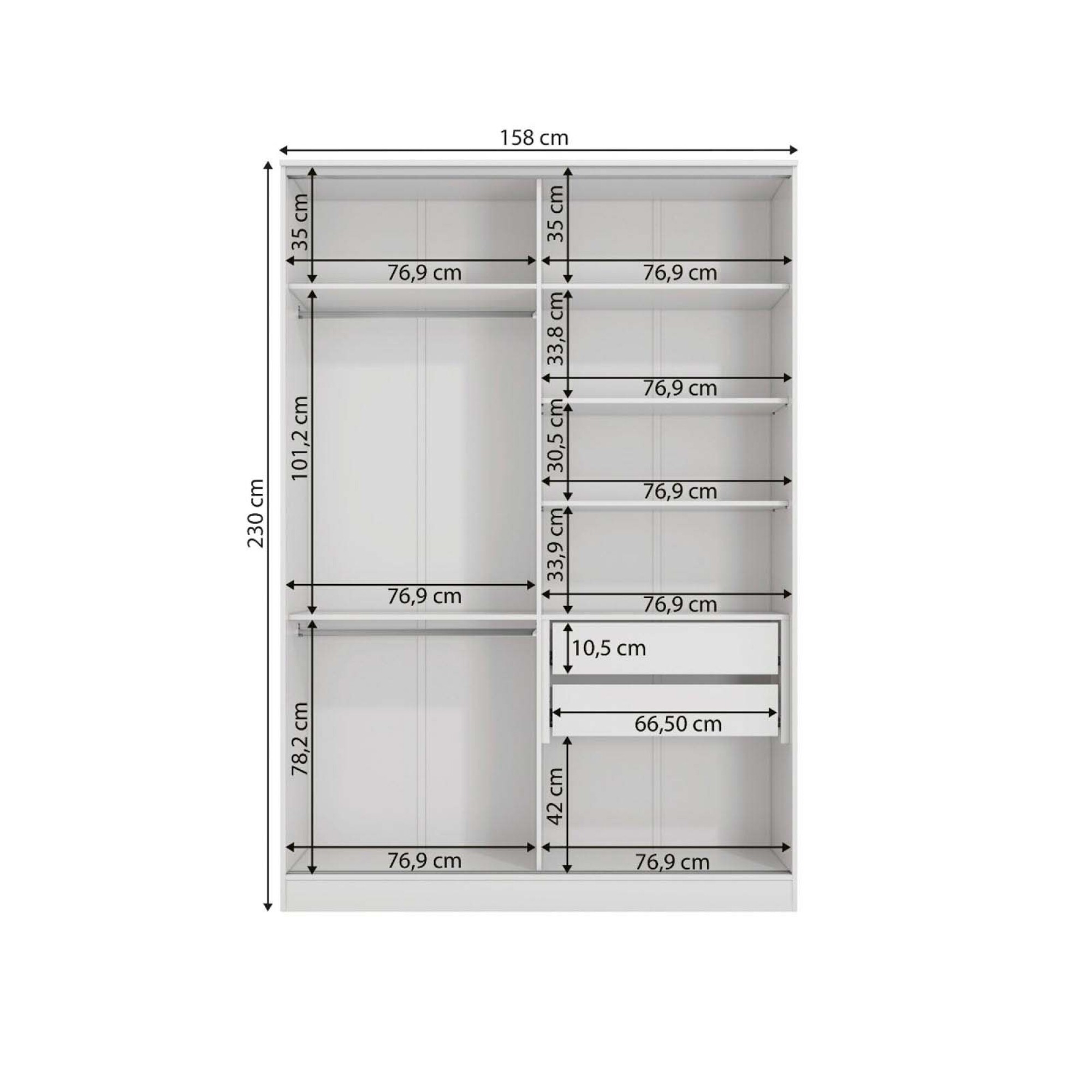 Placard 2 Puertas Mdp Blanco Oxford — Divino