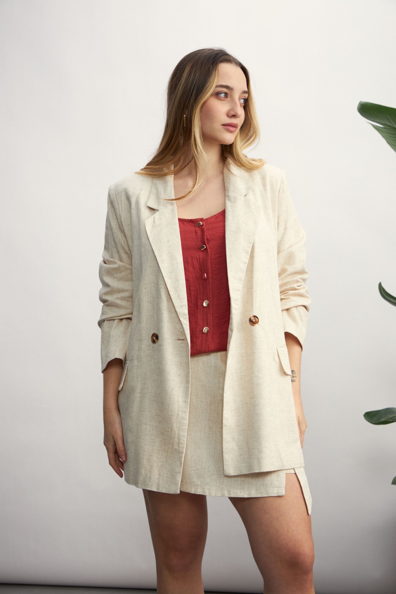 Short Pollera Felicia - Beige — Mix UP