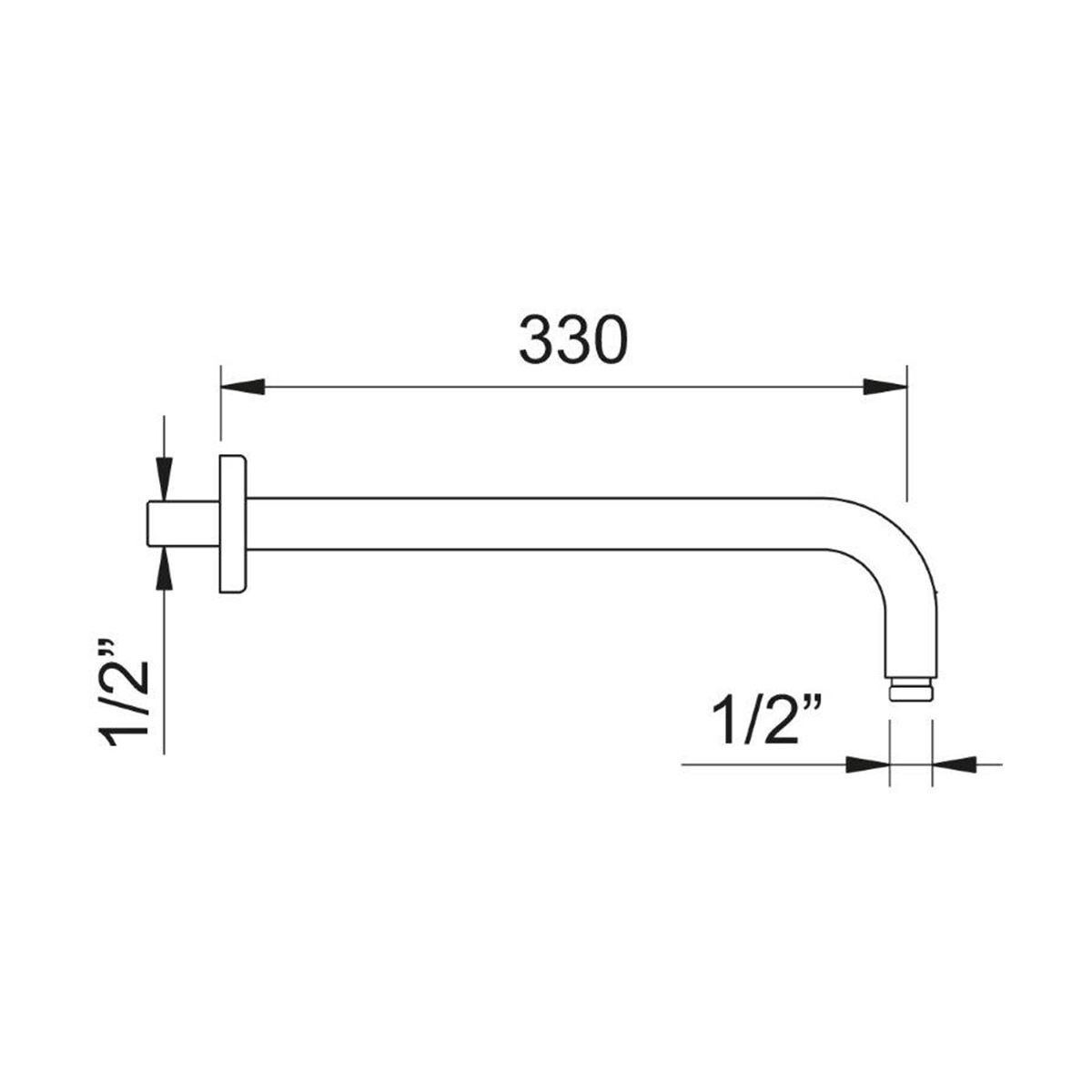 Brazo Ducha En Laton - Color Negro Mate — Acher Cerámicas
