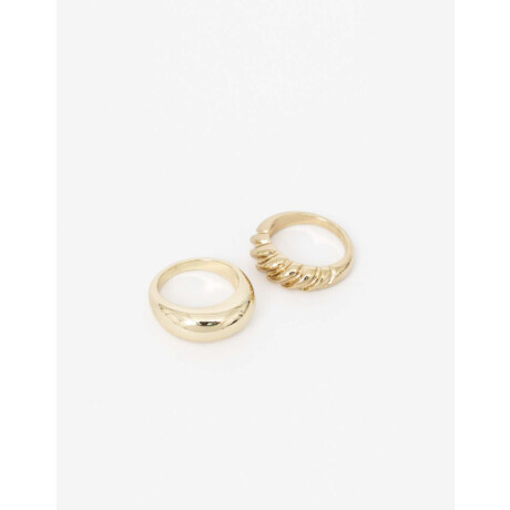 Set De Anillos Metal Torzado - Dorado — Tienda Soy Santander