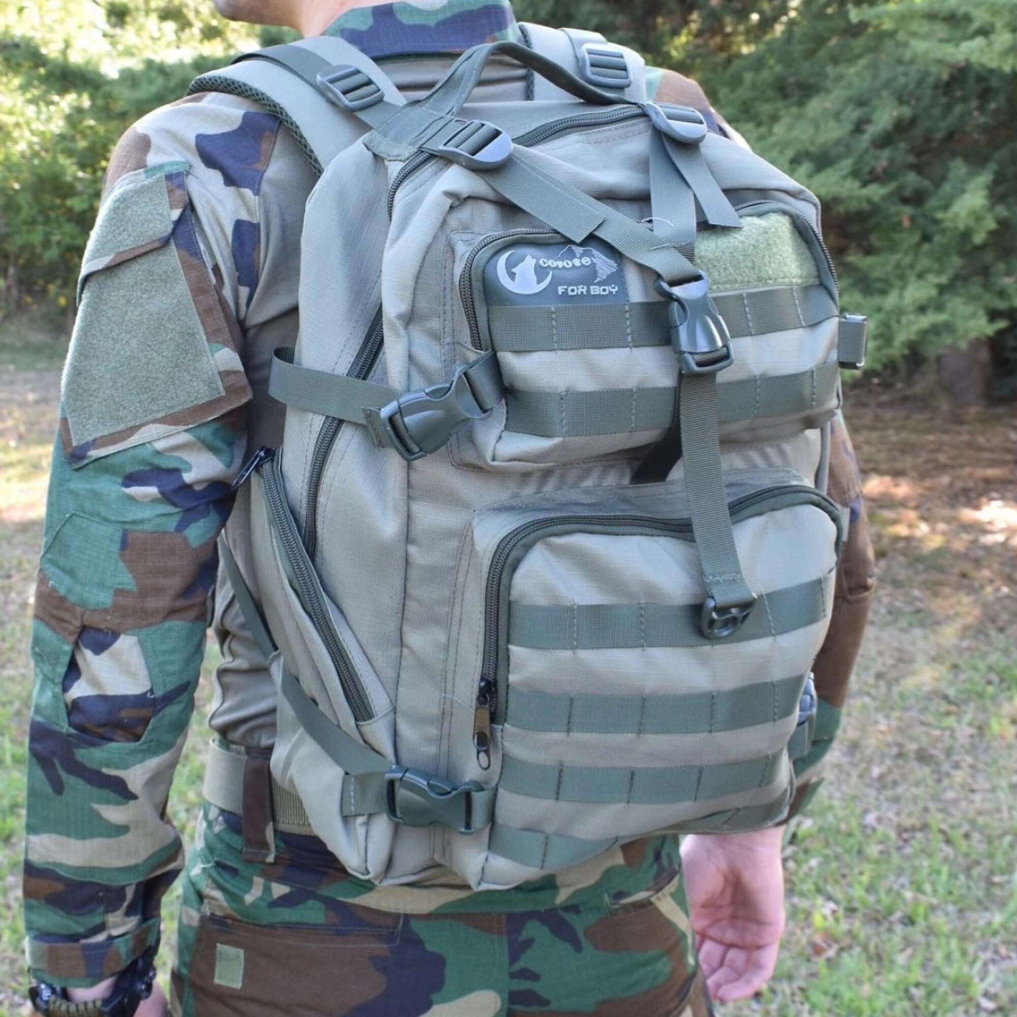 Mochila Coyote 35L calidad superior - Fox Boy - Verde — Aventureros