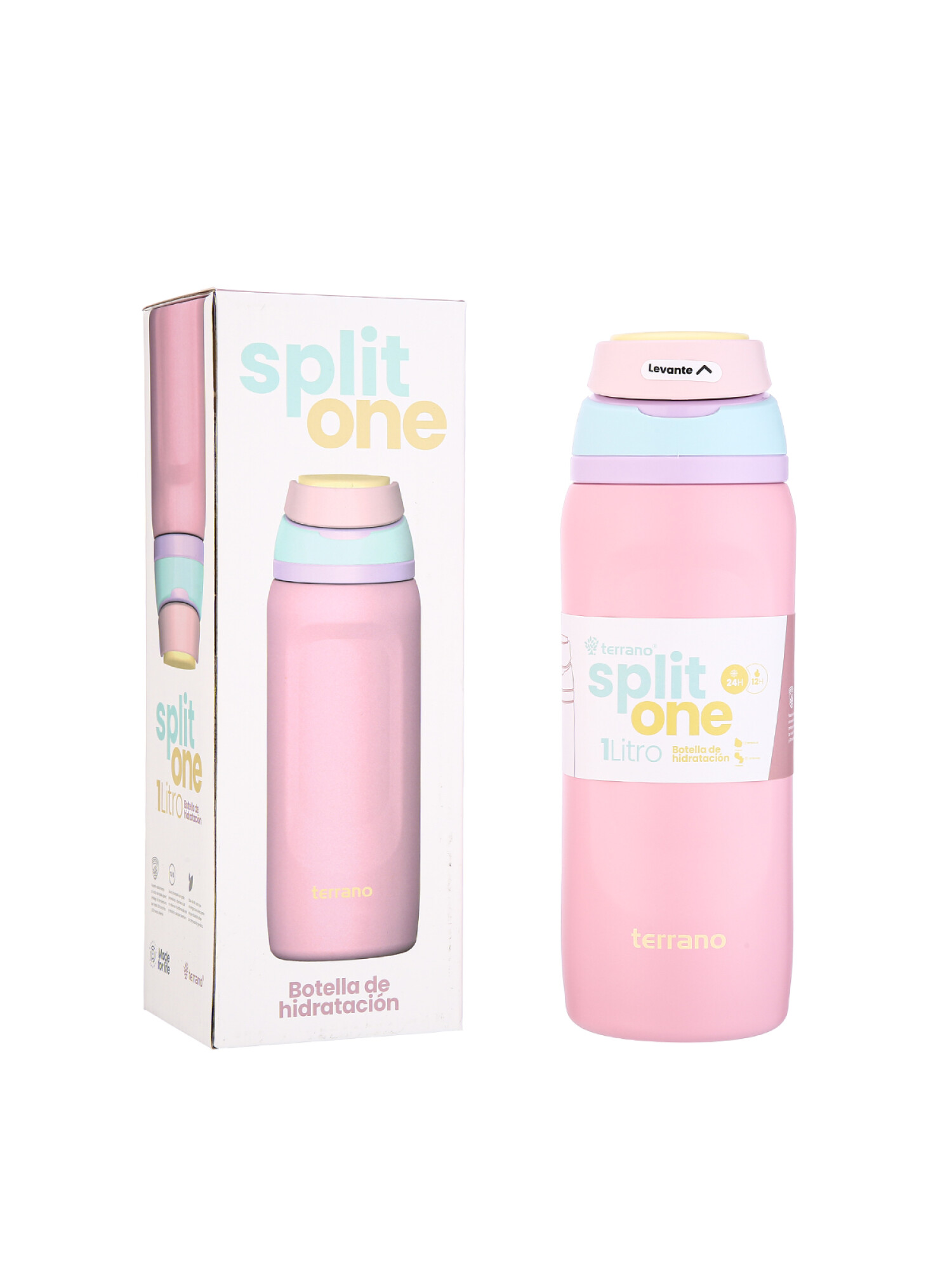 BOTELLA SPLIT ONE POP UP 1LT. - Rosado — Terrano
