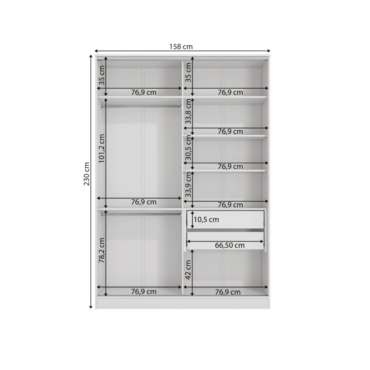 Placard 2 Puertas Mdp Blanco Oxford — Divino