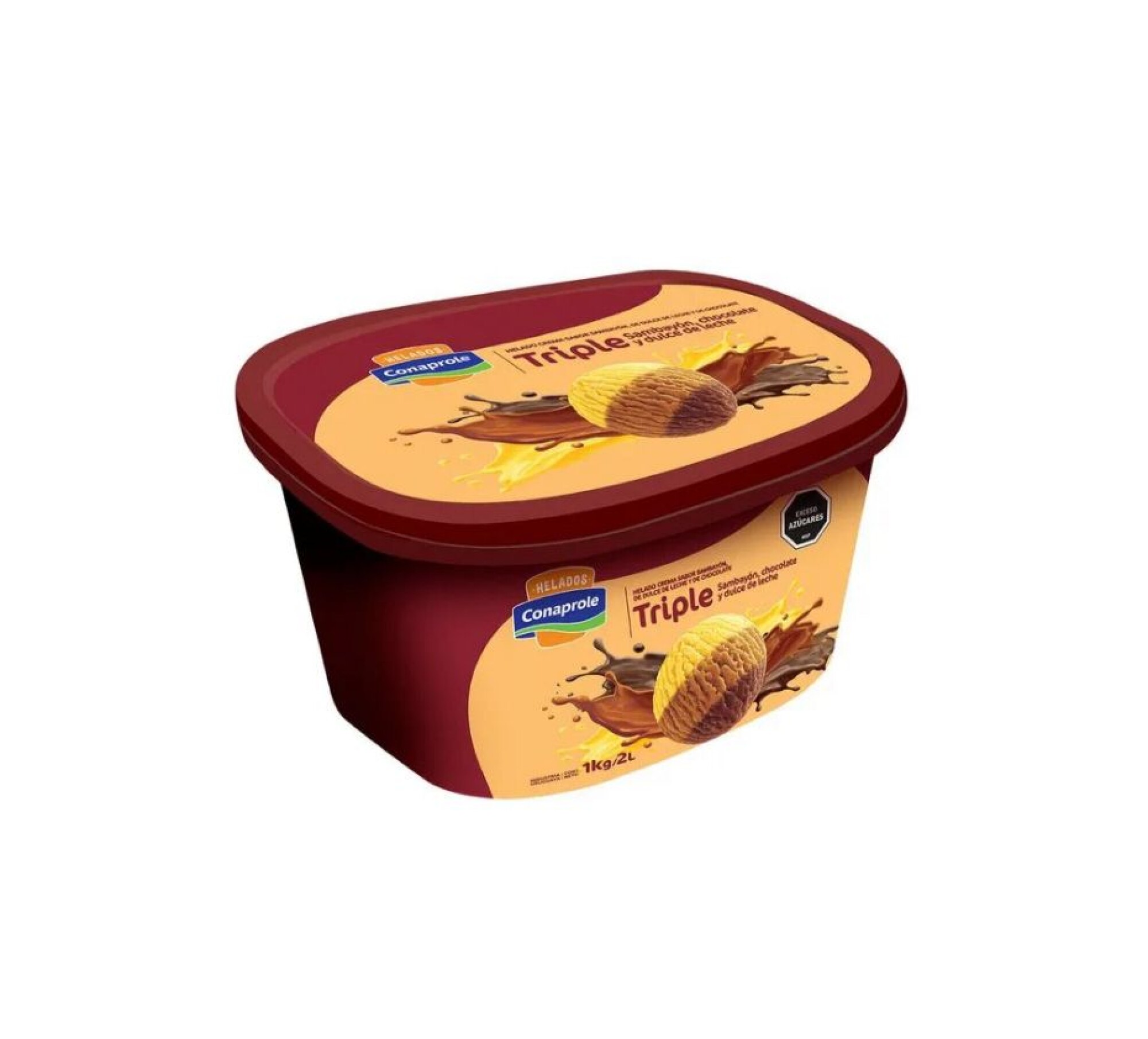 Helado Triple Chocolate, Dulce de Leche y Sambayon Conaprole 2Lts — 5 ...