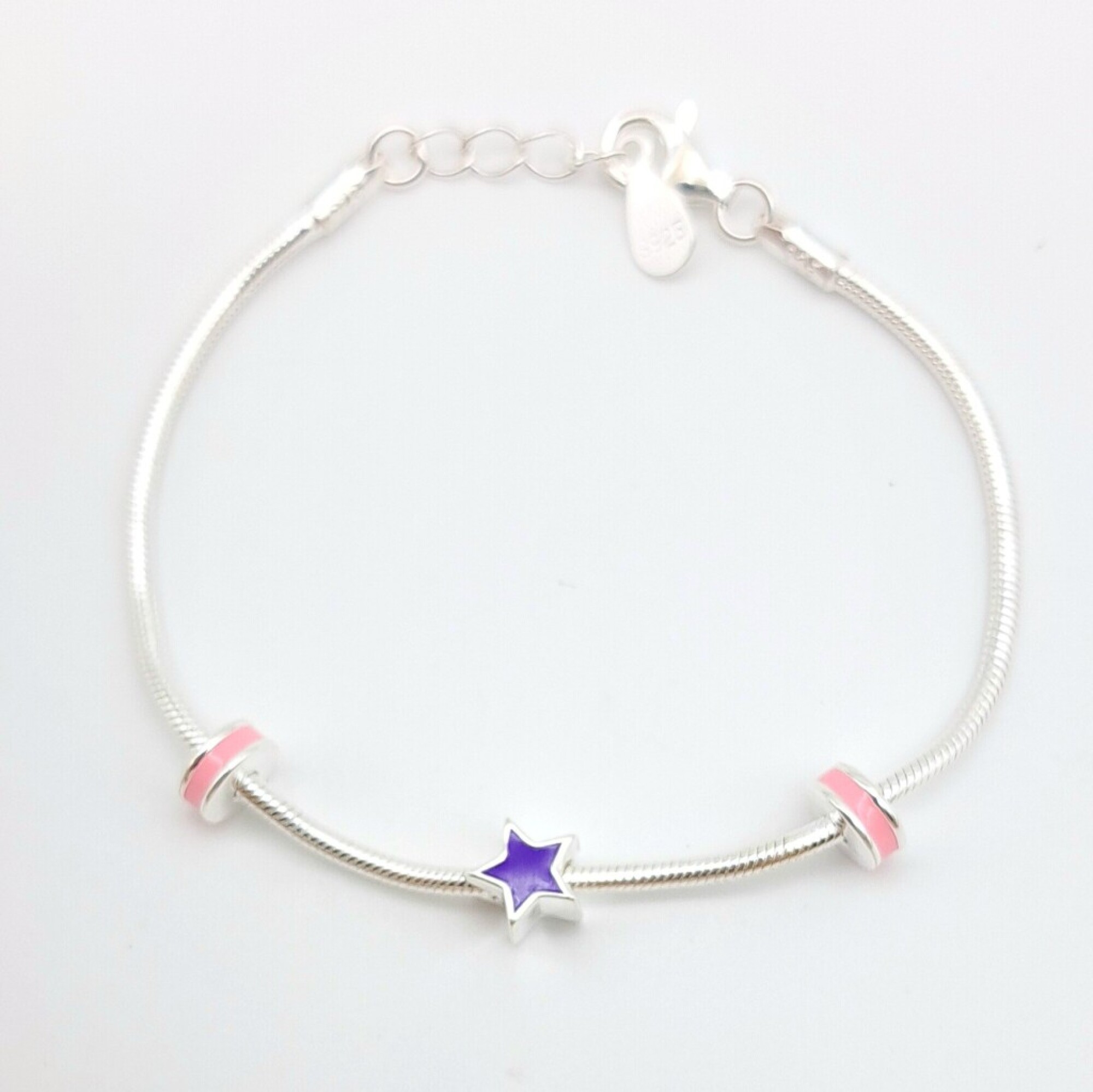 Pulsera de Plata 925 y esmalte de niña - Modelo Star — Tienda Soy Santander