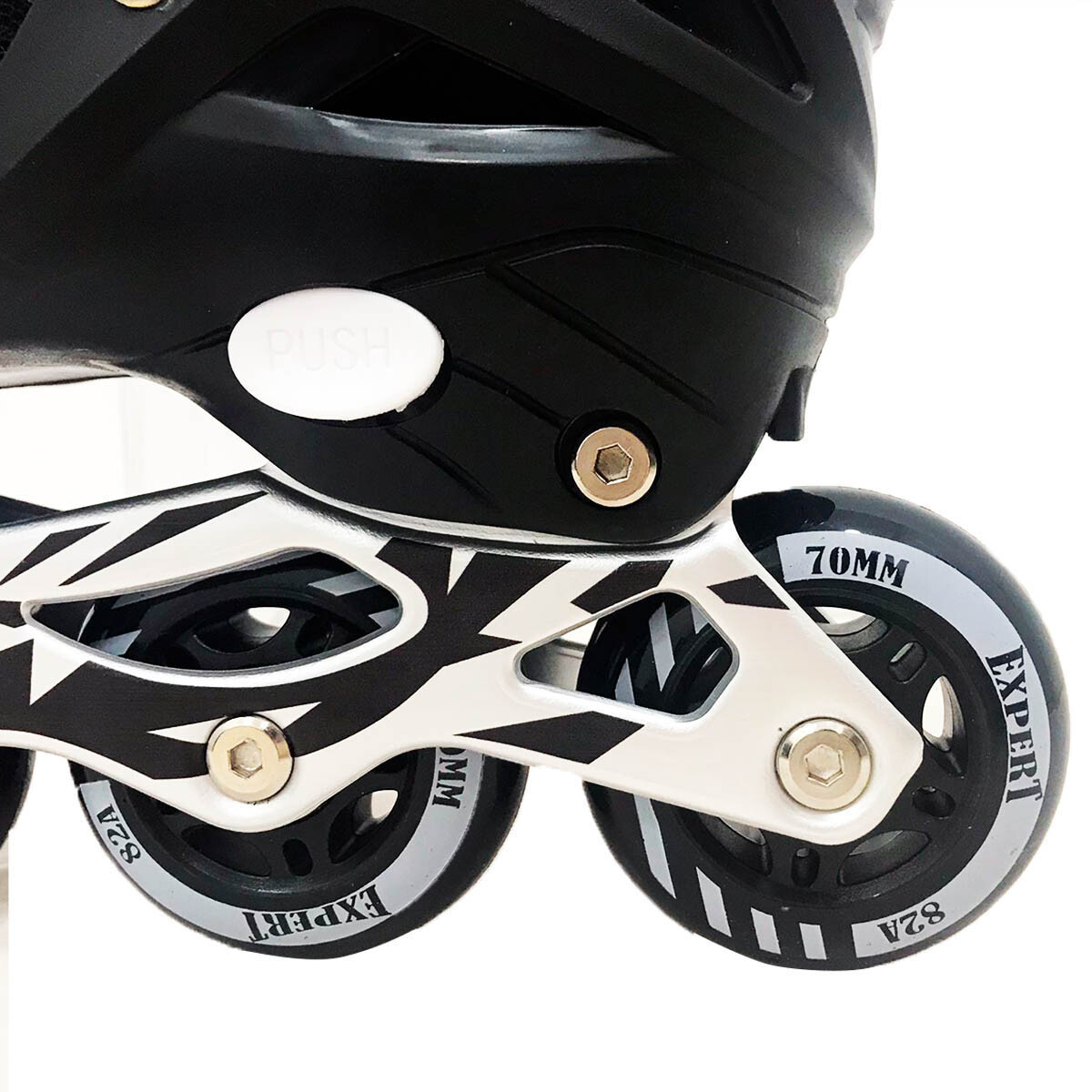 Patin Rollers Profesional Aluminio, Abec7, Silicona - Blanco-Negro — El ...