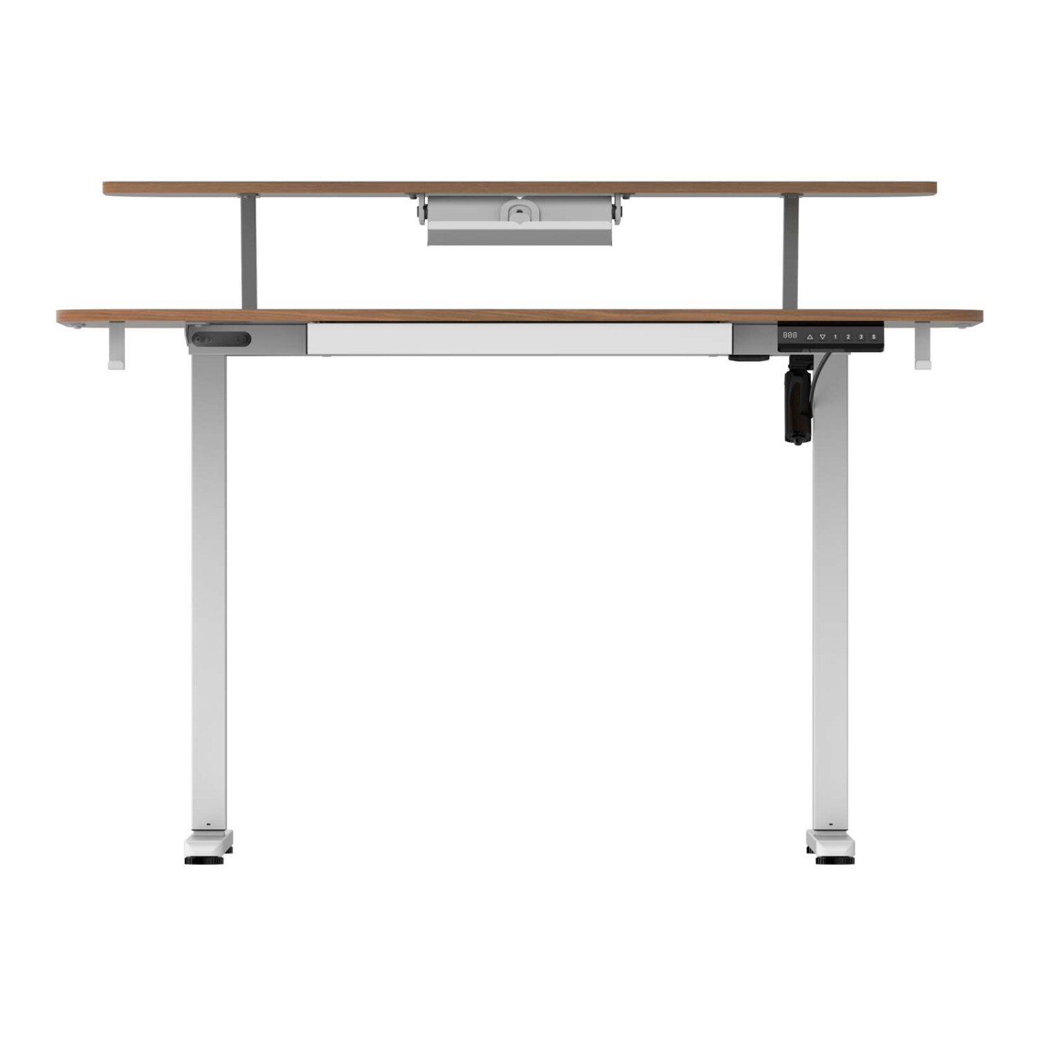 Escritorio Regulable Metal-y-mdf Marron Aileron — Divino