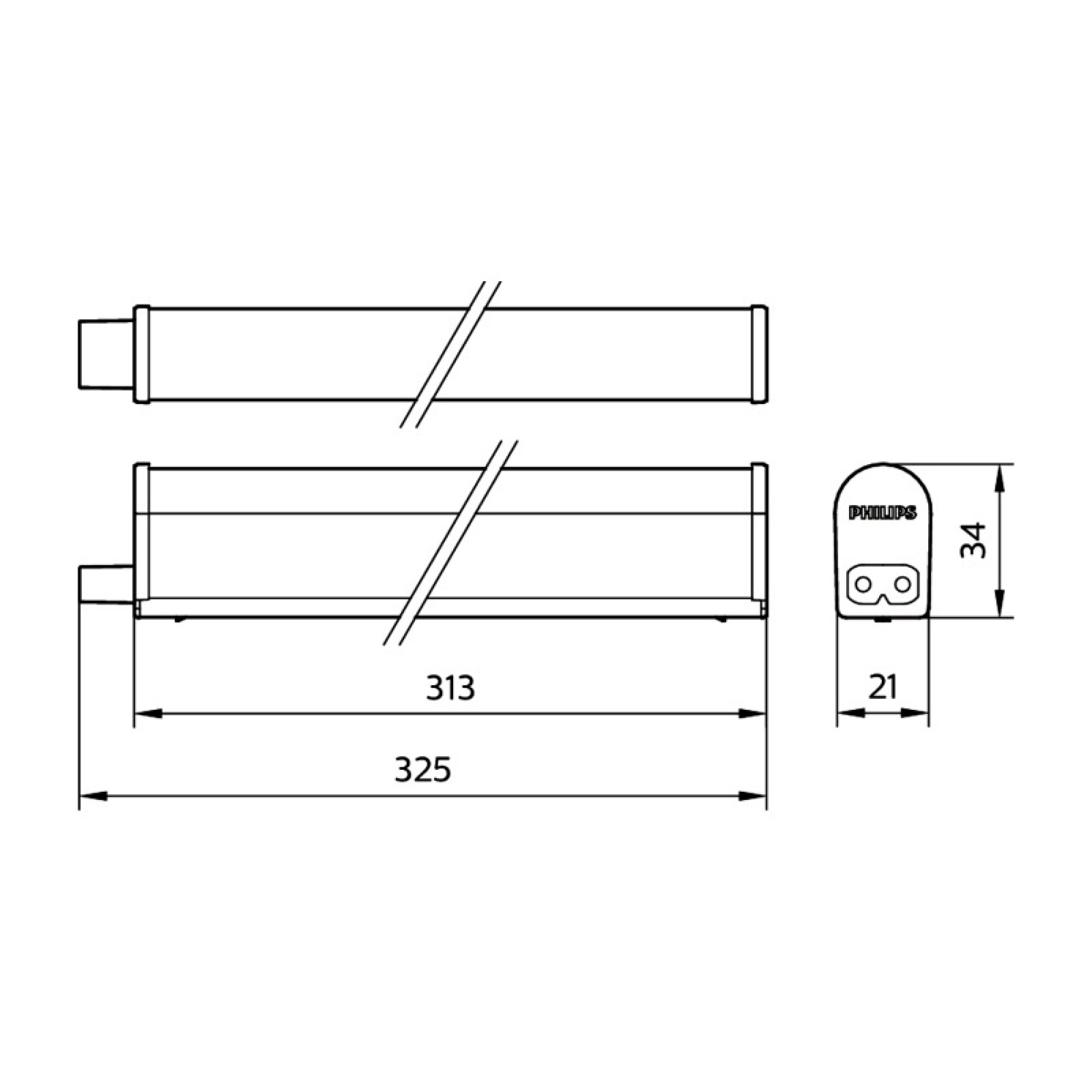 "ARTEFACTO LINEAL ""BATTEN"" LED 3,6W 6500K L300MM" — Luminotecnia
